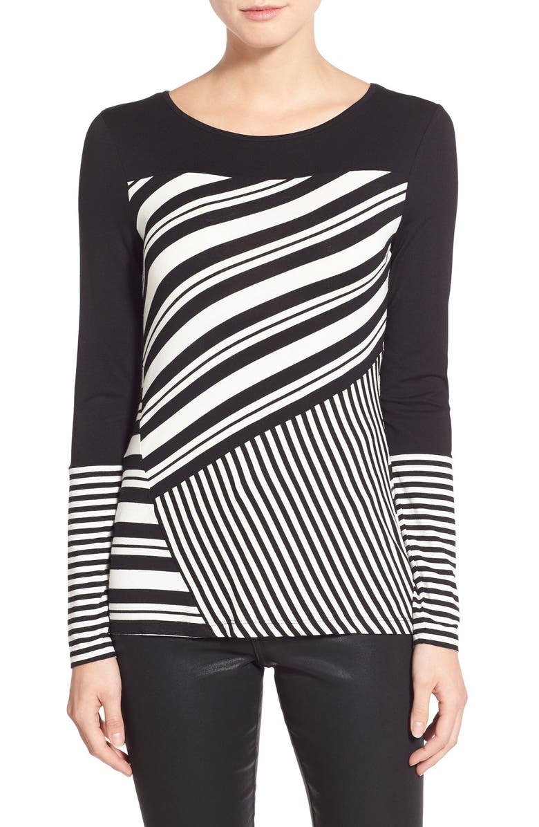 Vince Camuto Diagonal Stripe Long Sleeve Tee | Nordstrom Vince Camuto Diagonal Stripe Long Sleeve Tee | Nordstrom