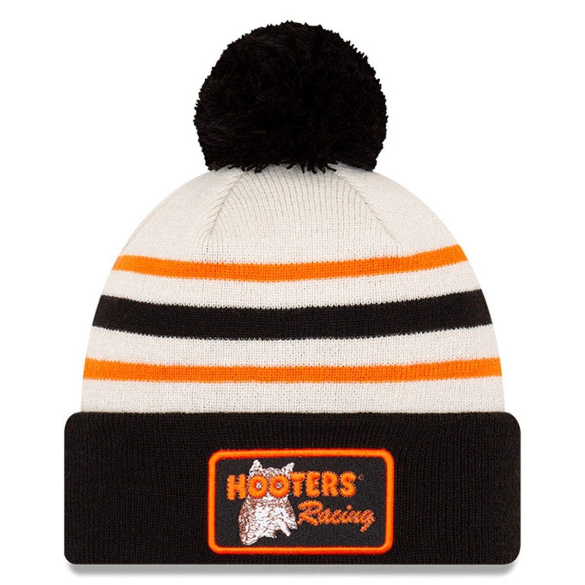 New Era Men's New Era Black/Orange Chase Elliott Hooters Cuffed Pom ...
