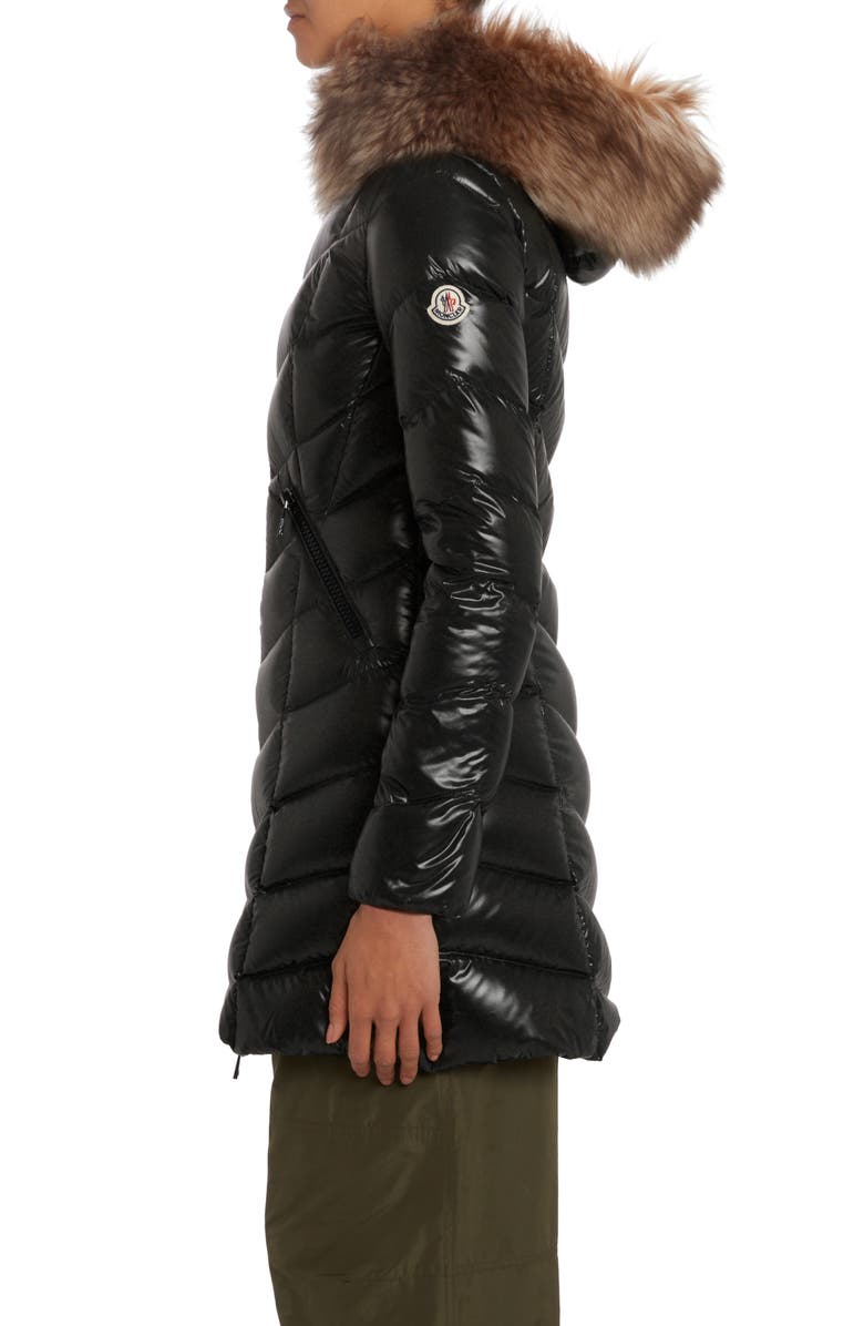 Moncler Marre Quilted Down Coat with Removable Genuine Shearling Trim ...