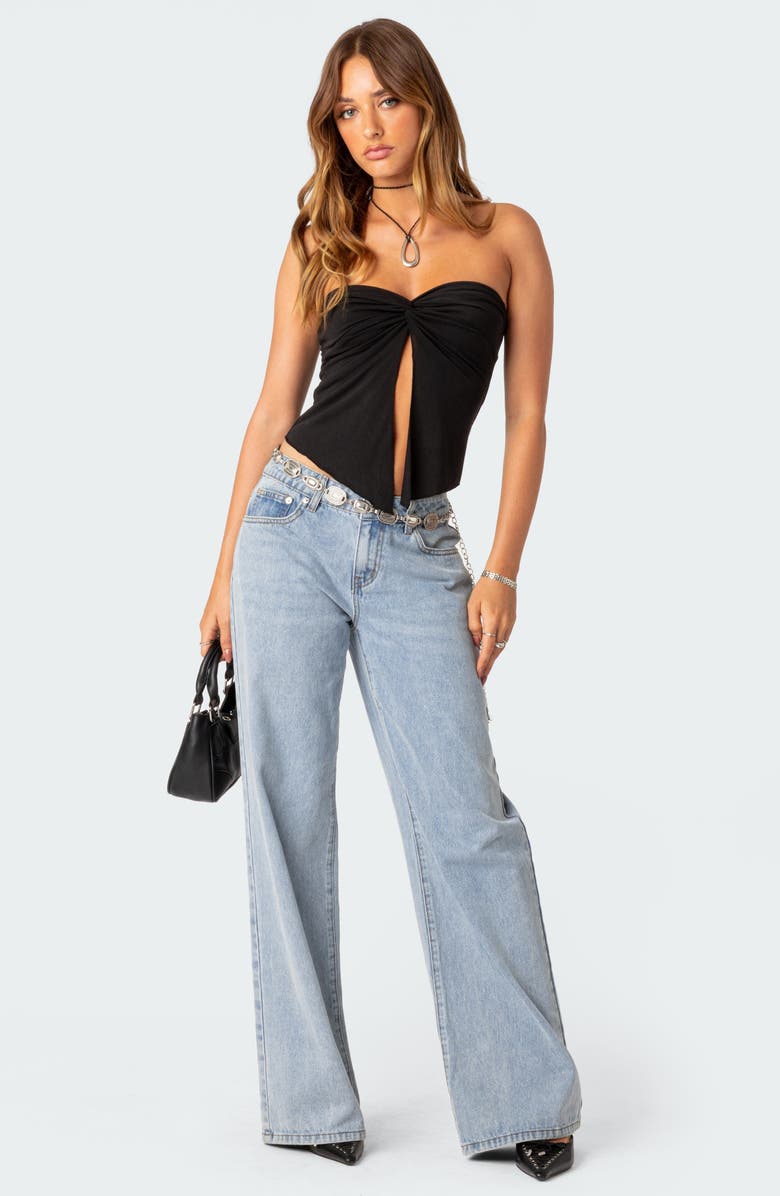 EDIKTED Twist Split Front Tube Top | Nordstrom