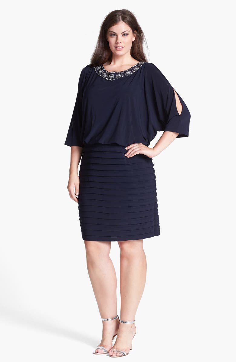 Xscape Embellished Cold Shoulder Blouson Dress Plus Size Nordstrom