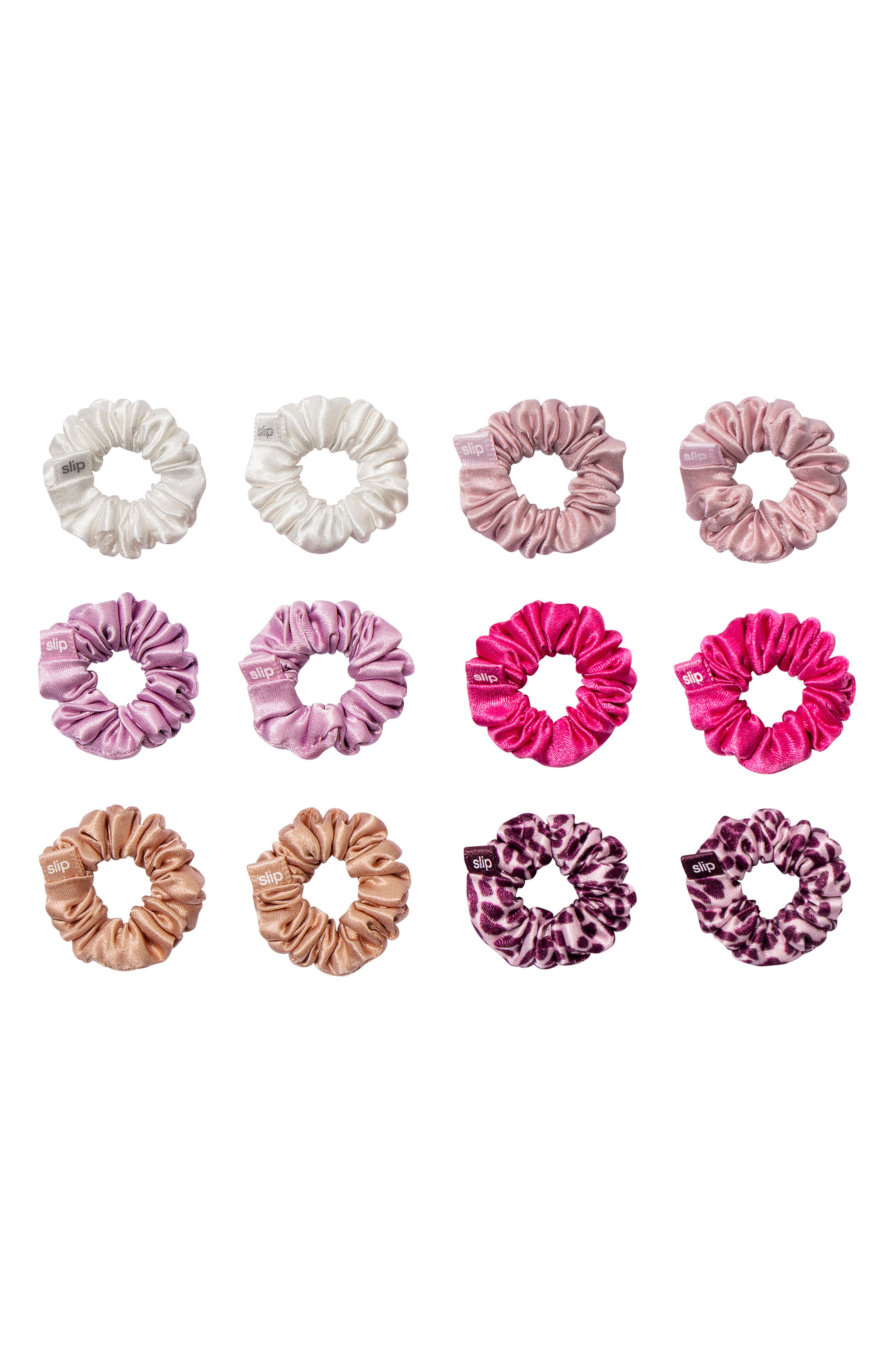 slip French Rose Pure Silk Assorted 12-Pack Mini Scrunchies | Nordstromrack