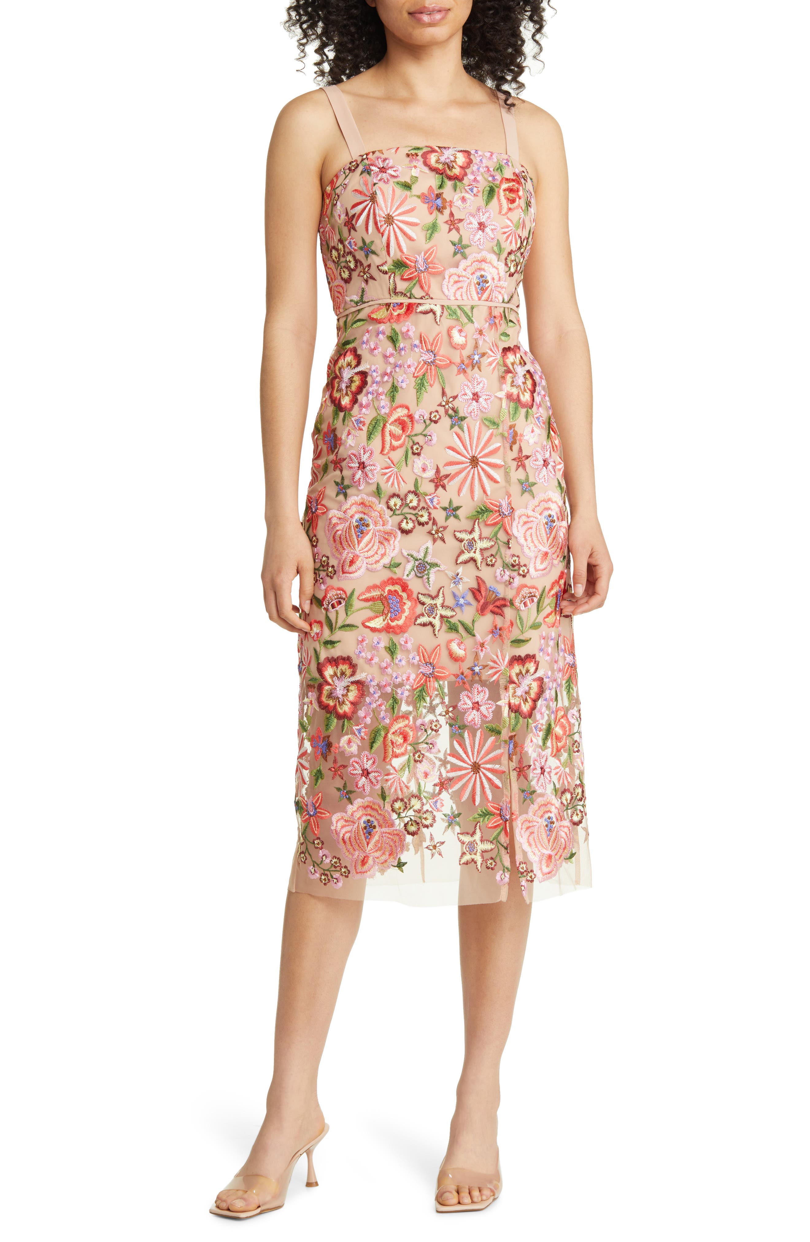 Sam Edelman Floral Embroidered Midi Dress | Nordstrom