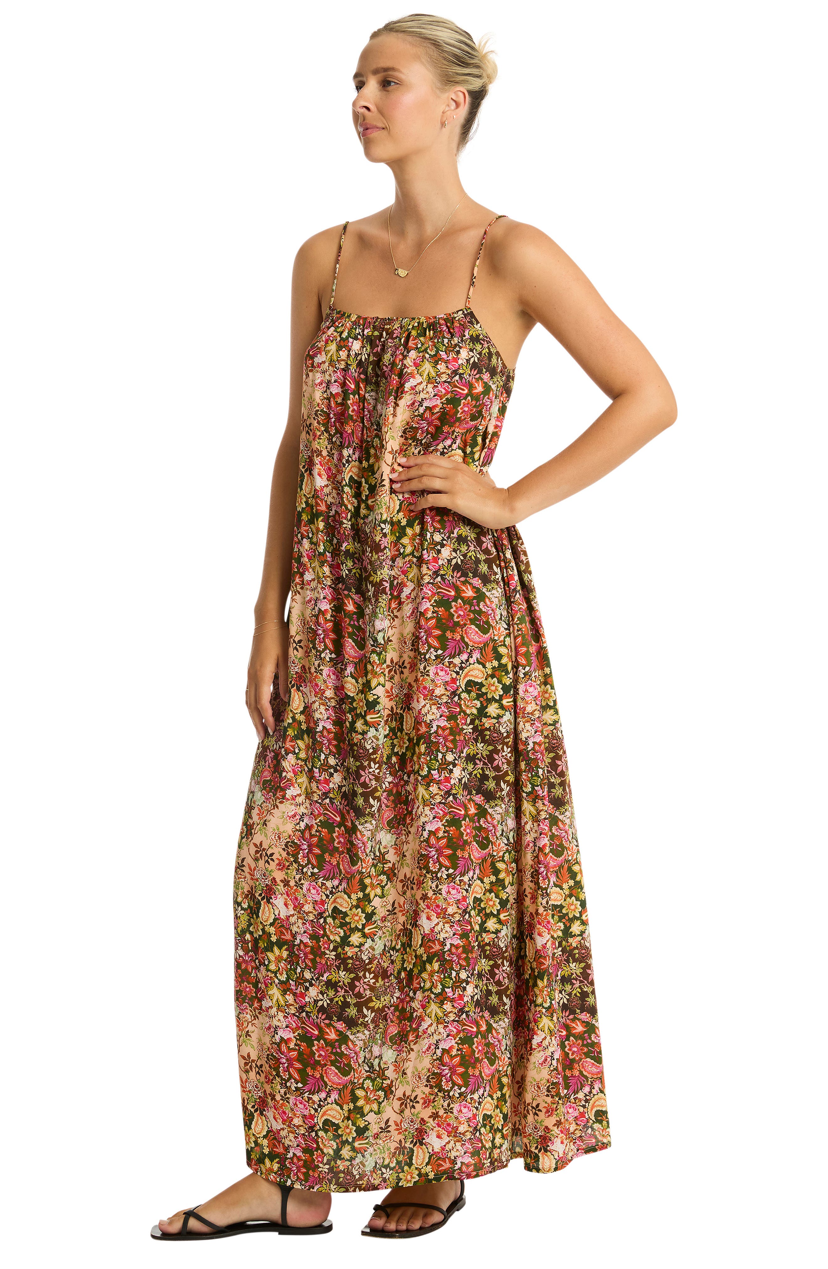 Sea Level Wildflower Maxi Cover-Up Sundress | Nordstrom
