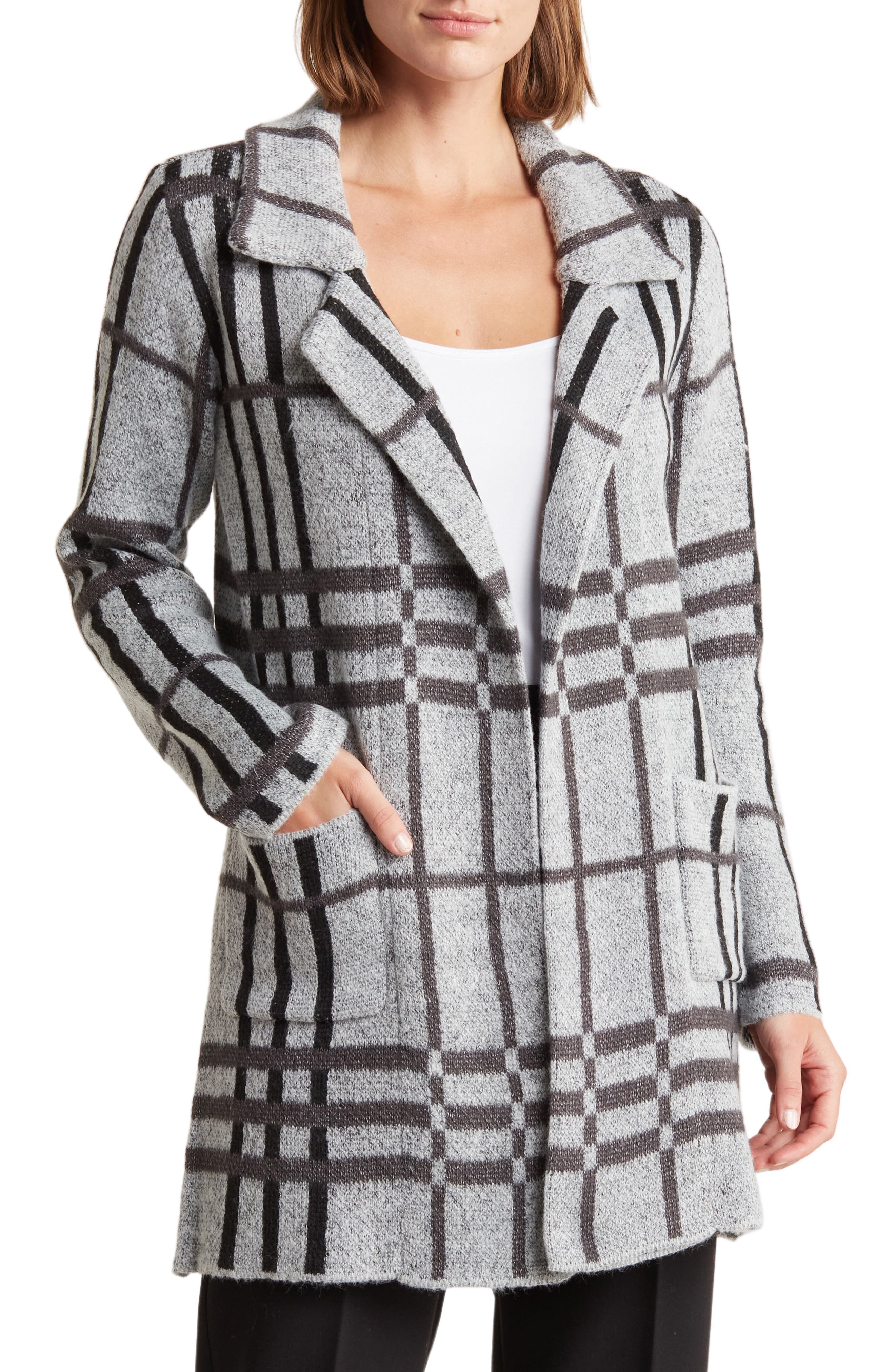 BY DESIGN Rocco Plaid Blazer Cardigan | Nordstromrack
