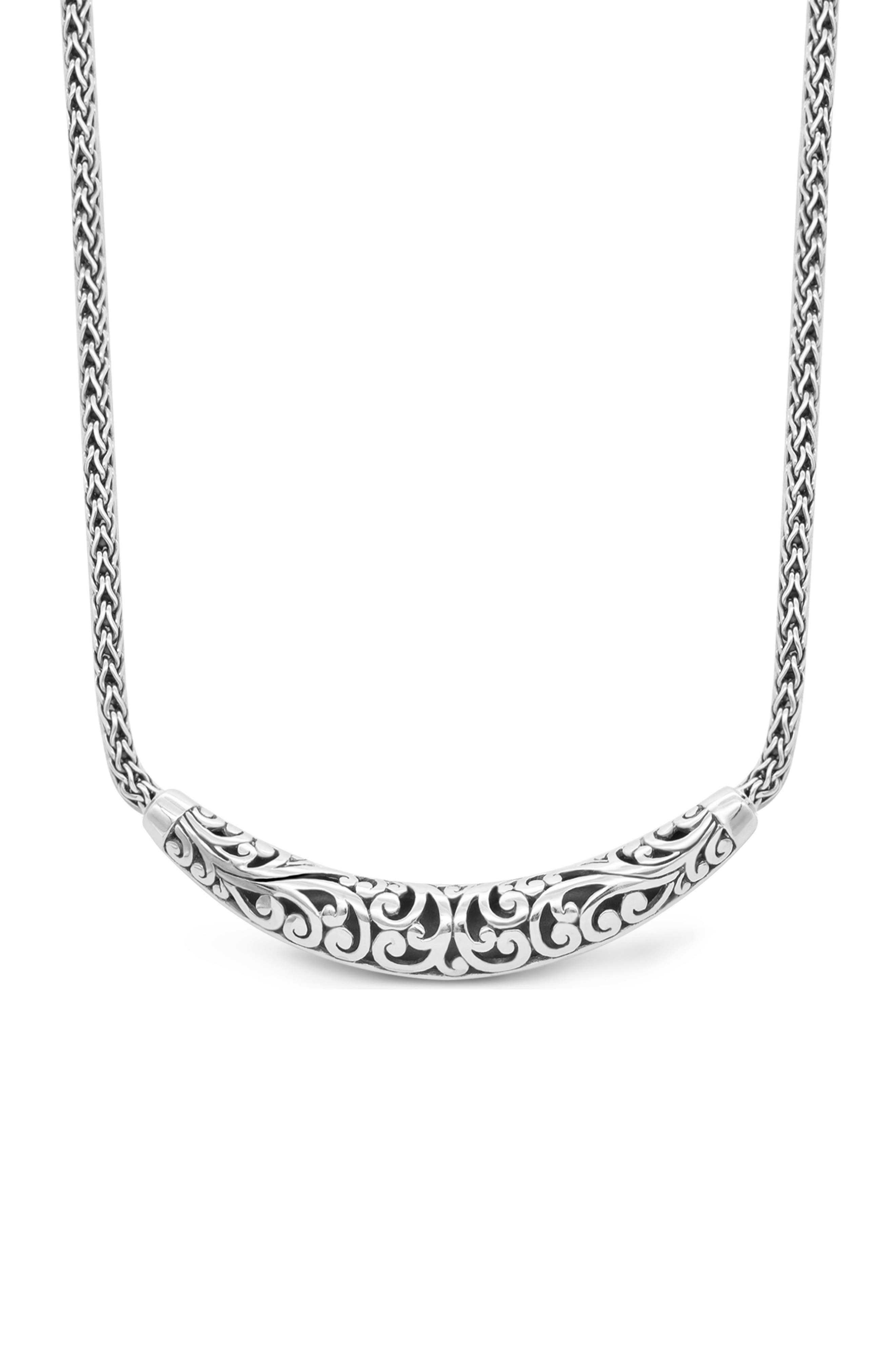 DEVATA Sterling Silver Bali Filigree Dragon Bone Chain Necklace ...