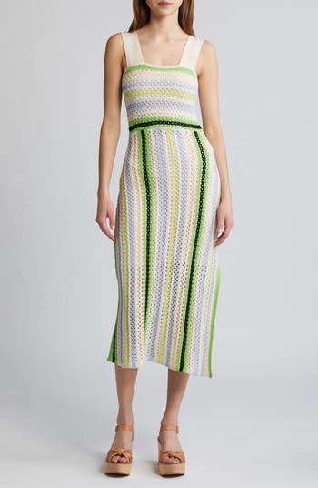 Ciebon Sahara Crochet Midi Sweater Dress Nordstrom