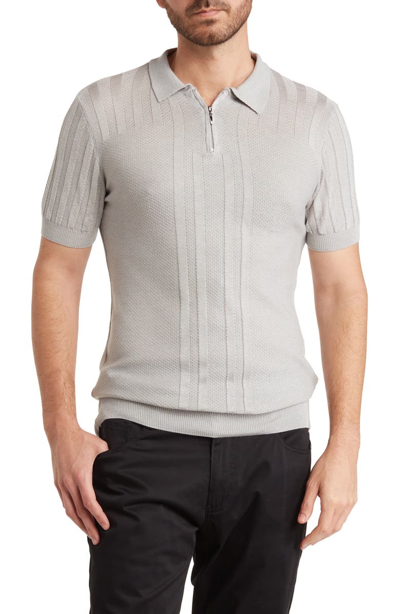 T.R. PREMIUM Textured Knit Quarter-Zip Polo | Nordstromrack