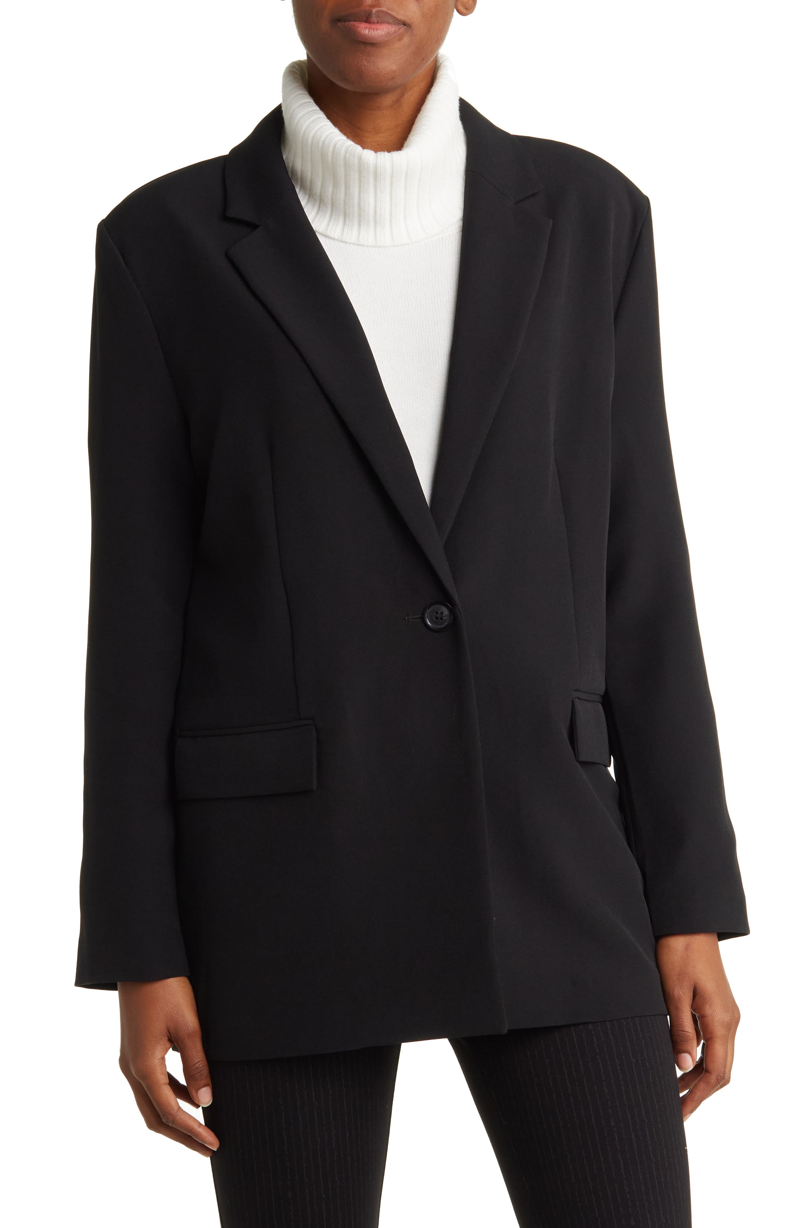 Never Pay Full Price for Relaxed Single Button Blazer