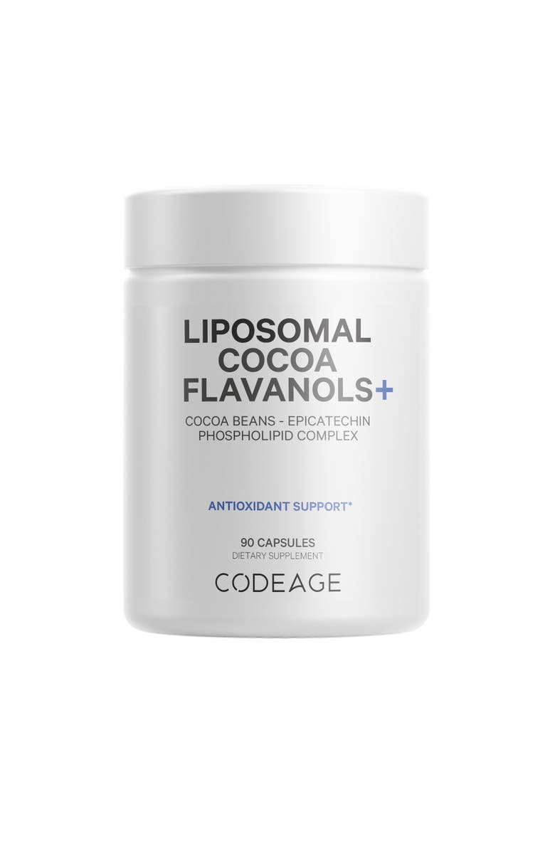 Codeage Liposomal Cocoa Flavanols, Cocoa Beans, Epicatechin, Acacia Fiber, Phospholipids, 90 ct ...
