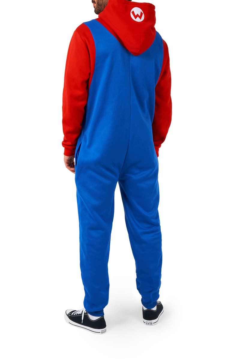 OppoSuits Super Mario™ Hooded Long Sleeve Fleece Jumpsuit | Nordstrom