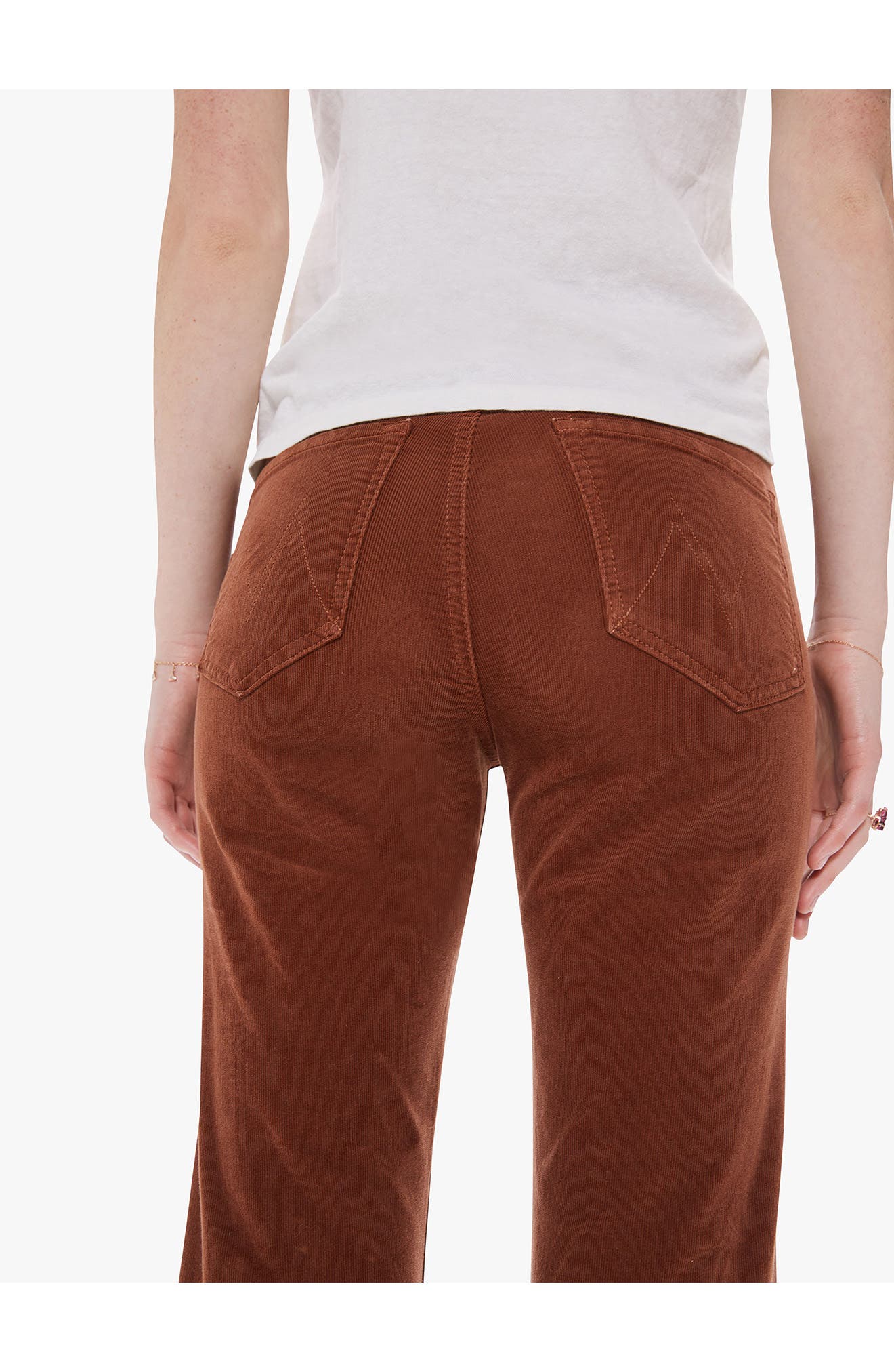 MOTHER The Tomcat Ankle Straight Leg Corduroy Pants in Friar Brown ...