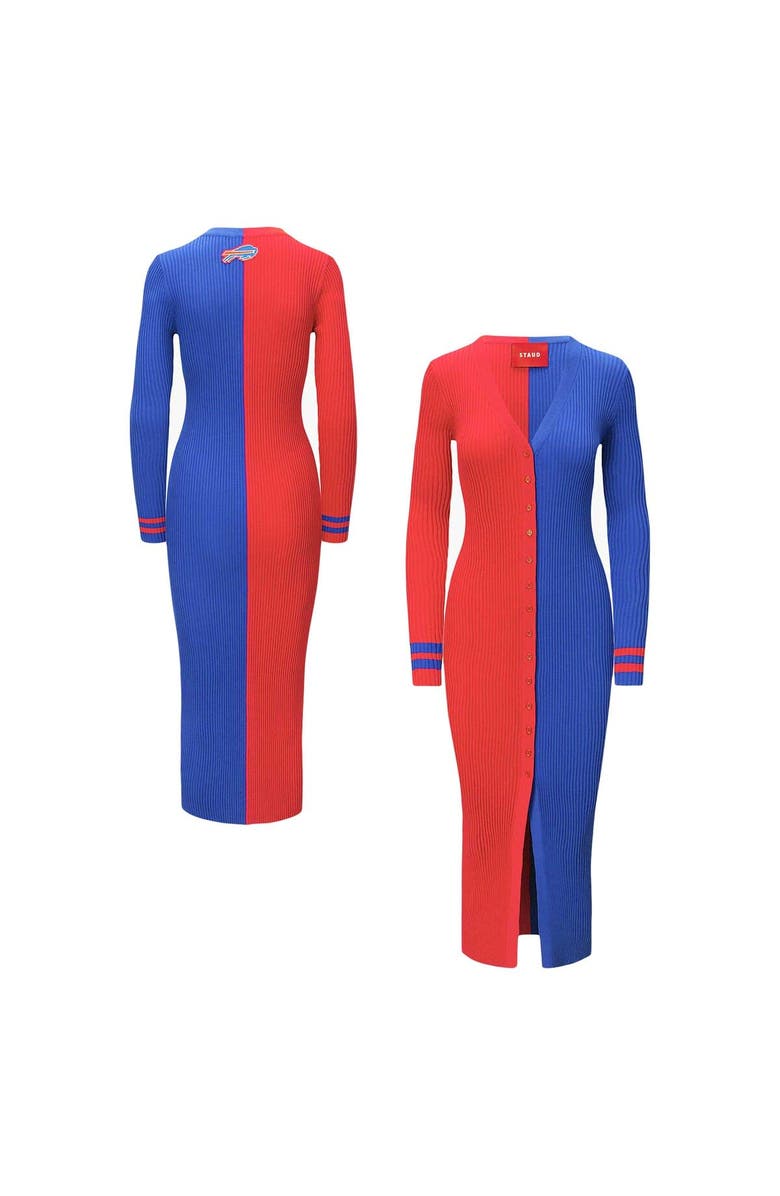 STAUD Women's STAUD Red/Royal Buffalo Bills Shoko Knit Button-Up ...