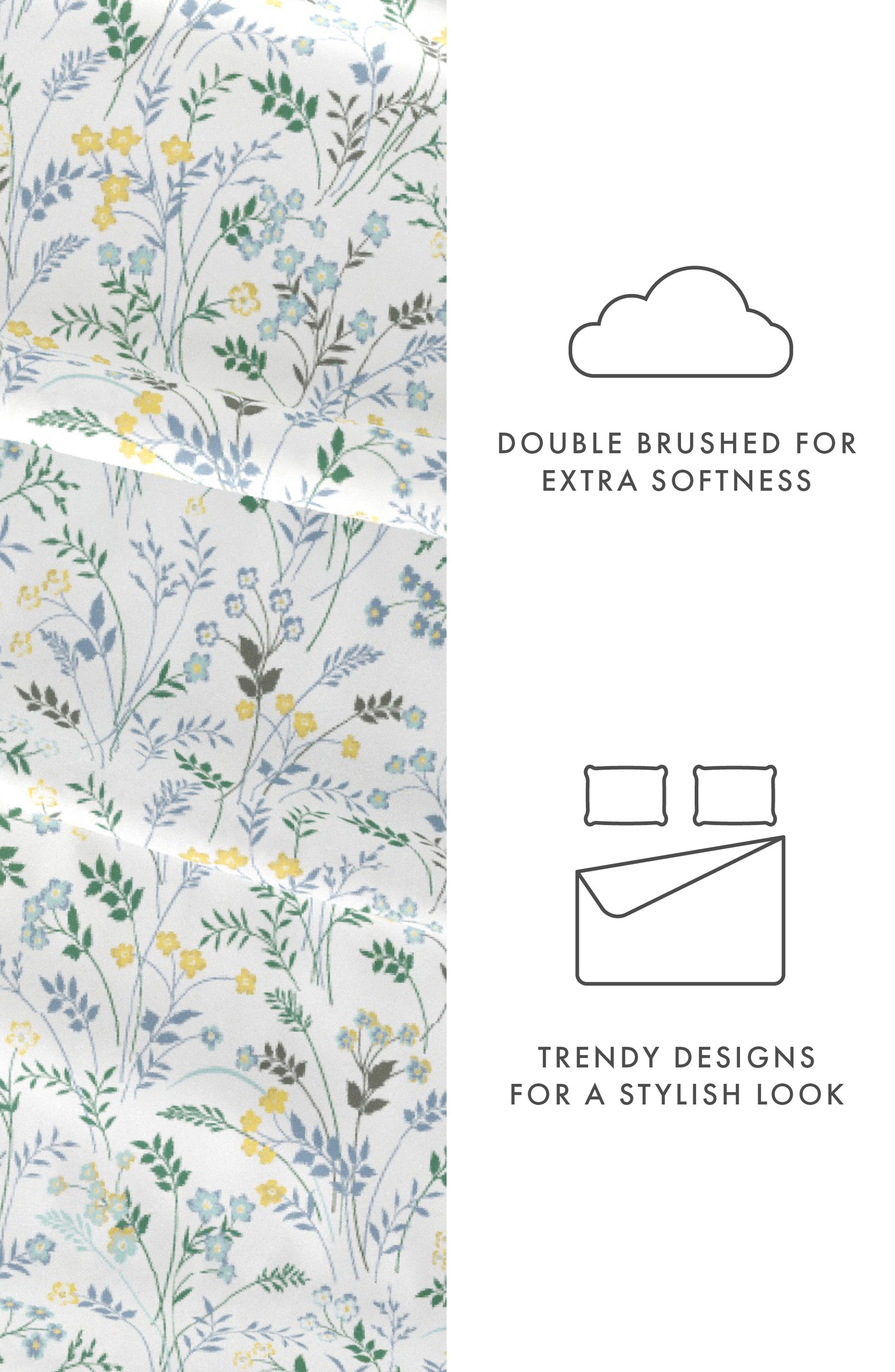 HOMESPUN Premium Ultra Soft Wildflower Pattern 4-Piece Bed Sheets Set ...