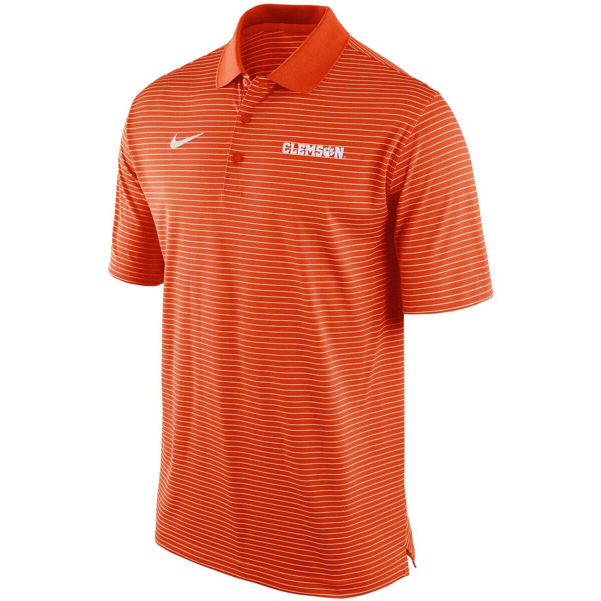 Nike Men's Nike Orange Clemson Tigers Striped Team Performance Polo ...