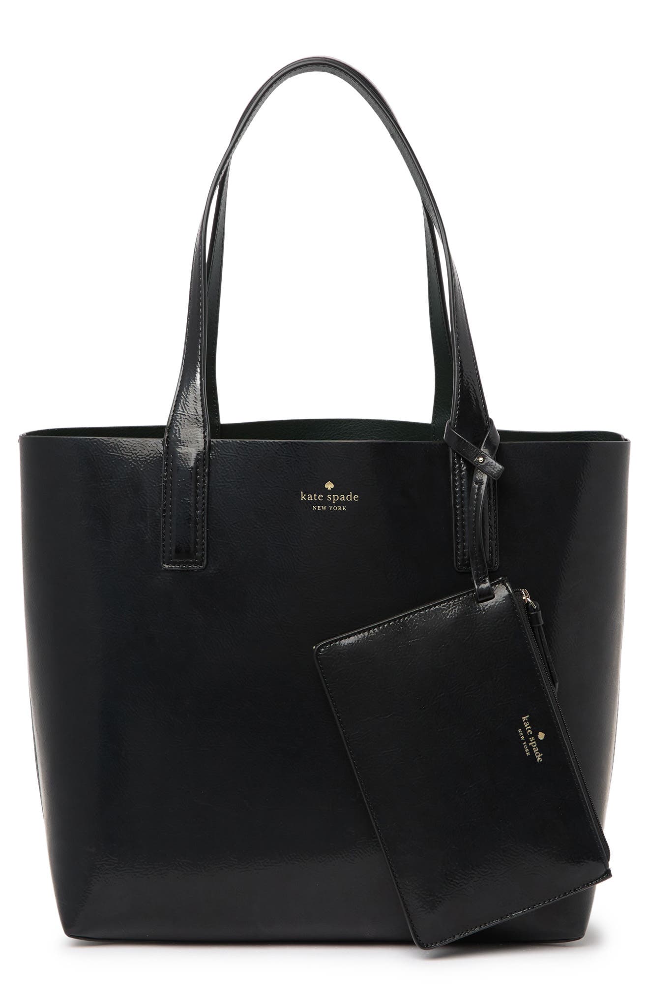 Kate Spade Arch Patent Leather Large Reversible Tote In Black | ModeSens