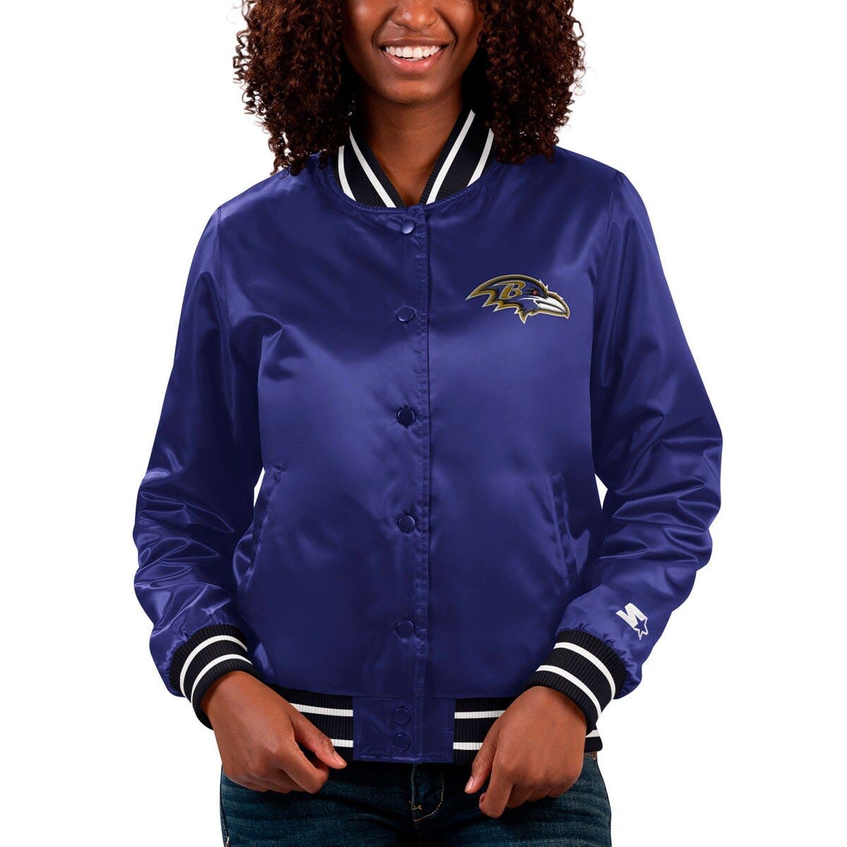 STARTER Women's Starter Purple Baltimore Ravens Full Count Satin Full ...