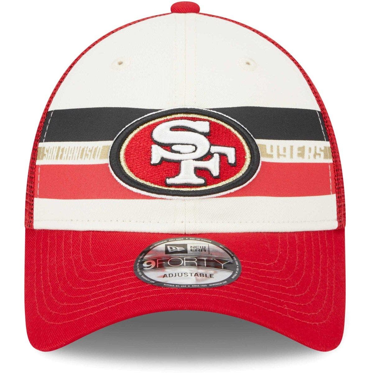 New Era Men's New Era Cream/Scarlet San Francisco 49ers Team Stripe ...