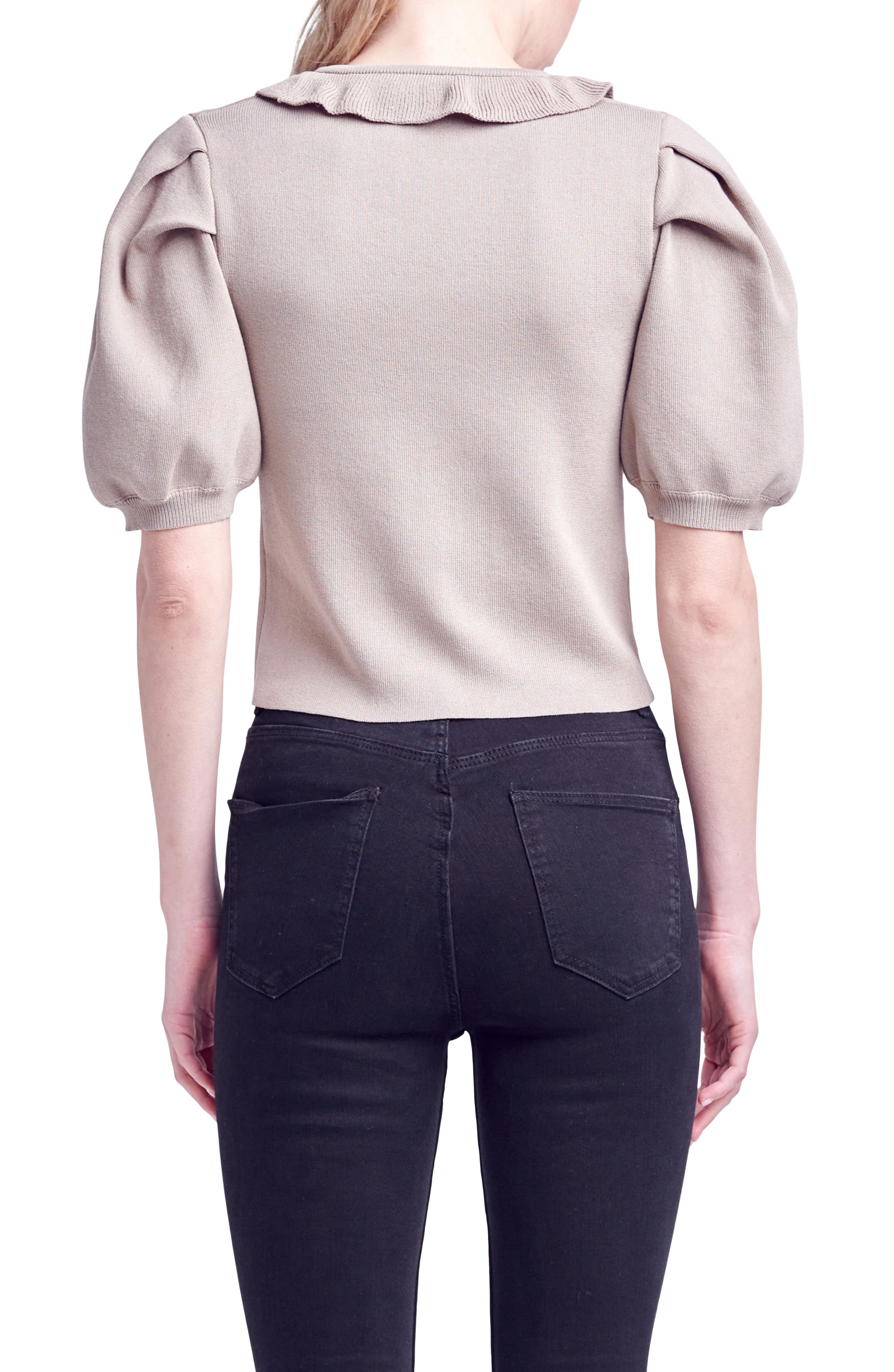 English Factory Ruffle Puff Sleeve Sweater | Nordstrom