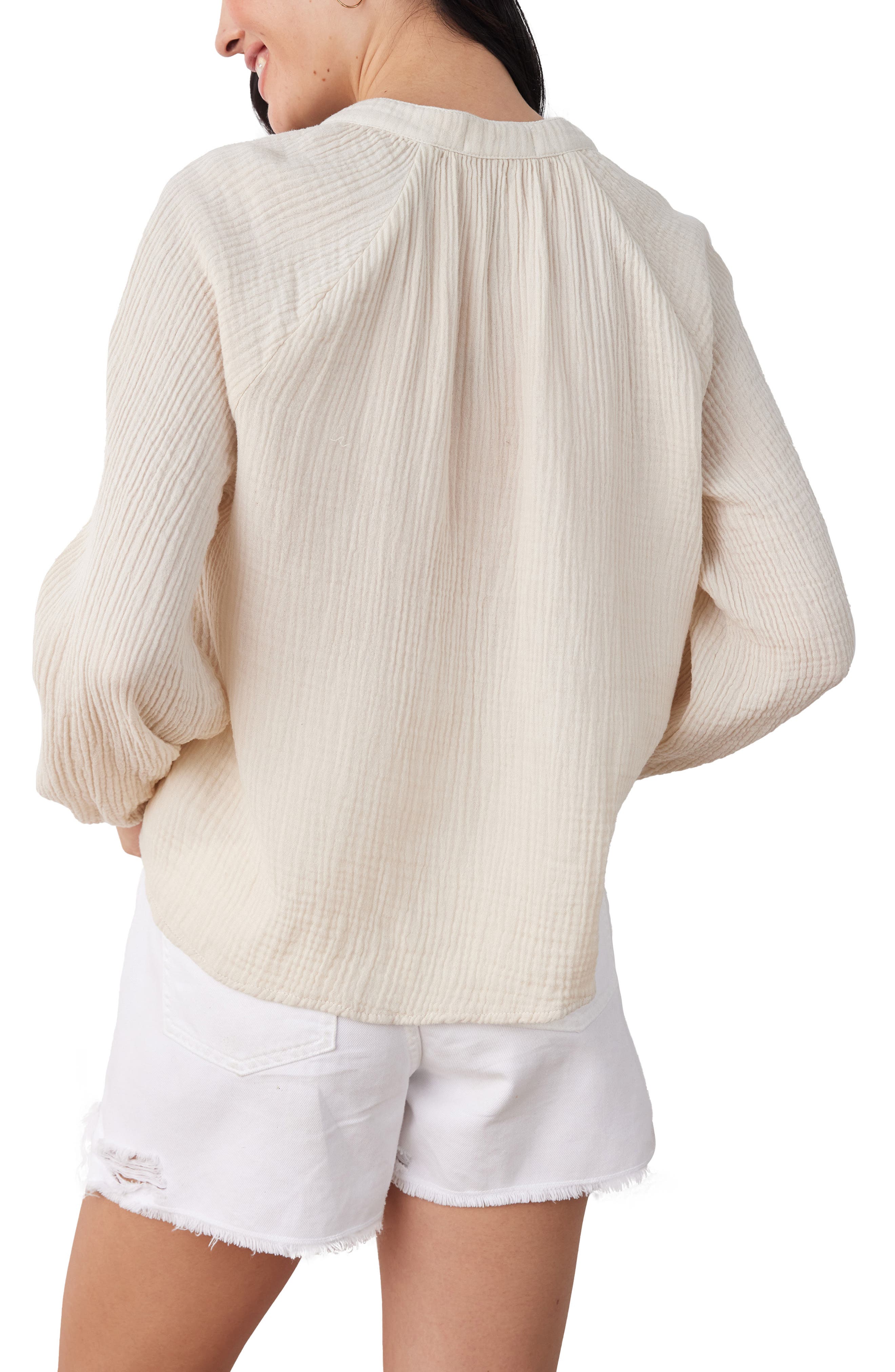 Bella Dahl Gauze Raglan Sleeve Shirt | Nordstrom