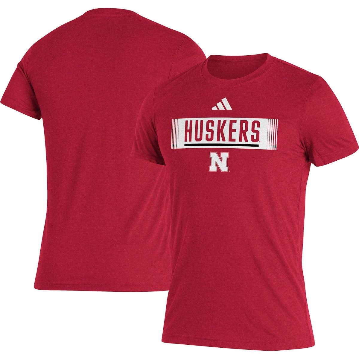 adidas Men's adidas Scarlet Nebraska Huskers Wordmark Tri-Blend T-Shirt ...
