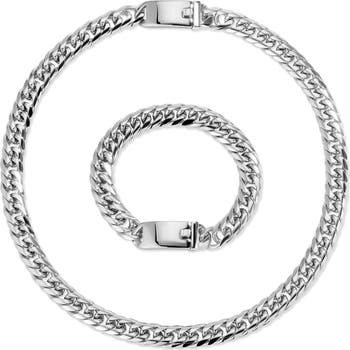 EYE CANDY LOS ANGELES Men's Sammy Cuban Chain Necklace & Bracelet Set ...