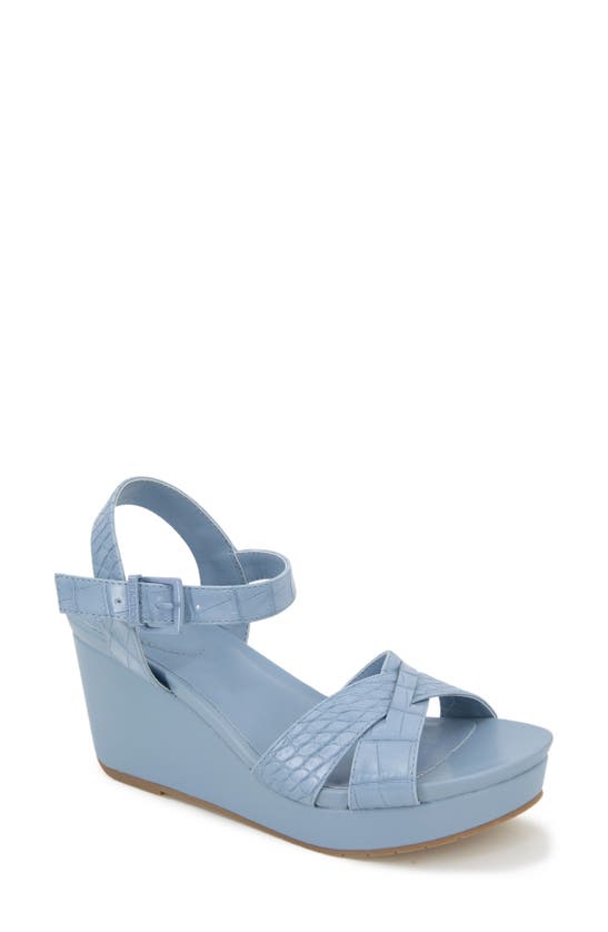 Reaction Kenneth Cole Clarissa Croc Embossed Platform Wedge Sandal In ...