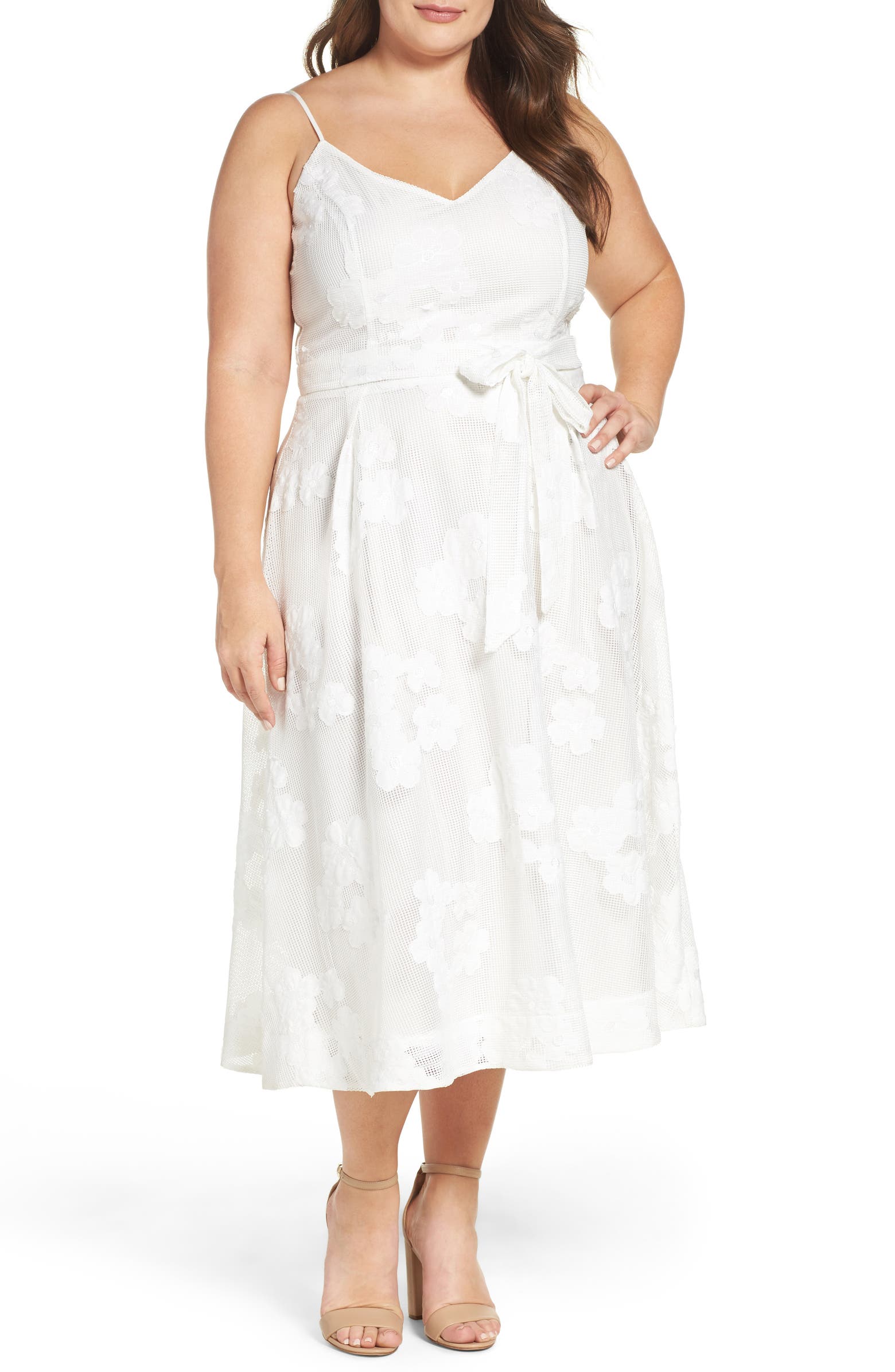 City Chic Mesh Floral Sundress Plus Size Nordstrom