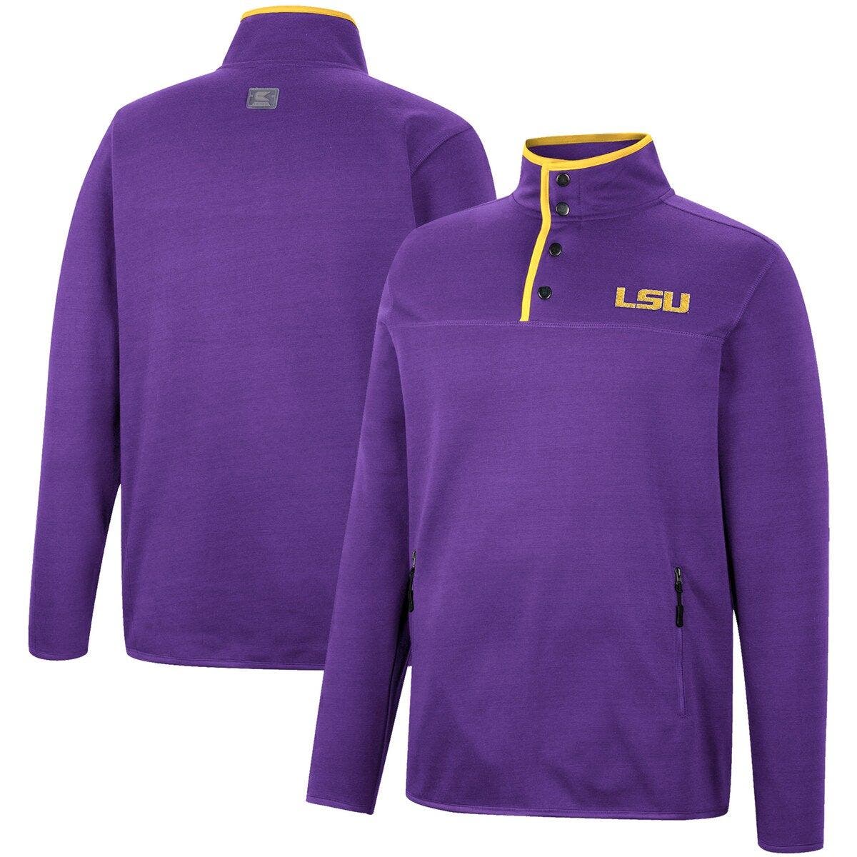 COLOSSEUM Men's Colosseum Purple LSU Tigers Rebound Quarter-Snap Jacket ...