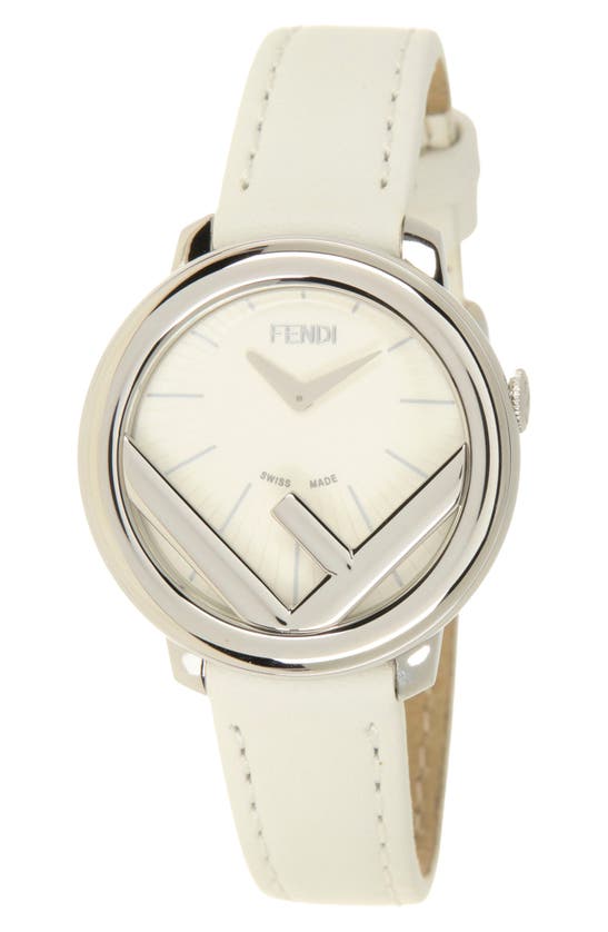 Fendi Swiss Quartz Leather Strap Watch, 28mm In Stainless Steel | ModeSens