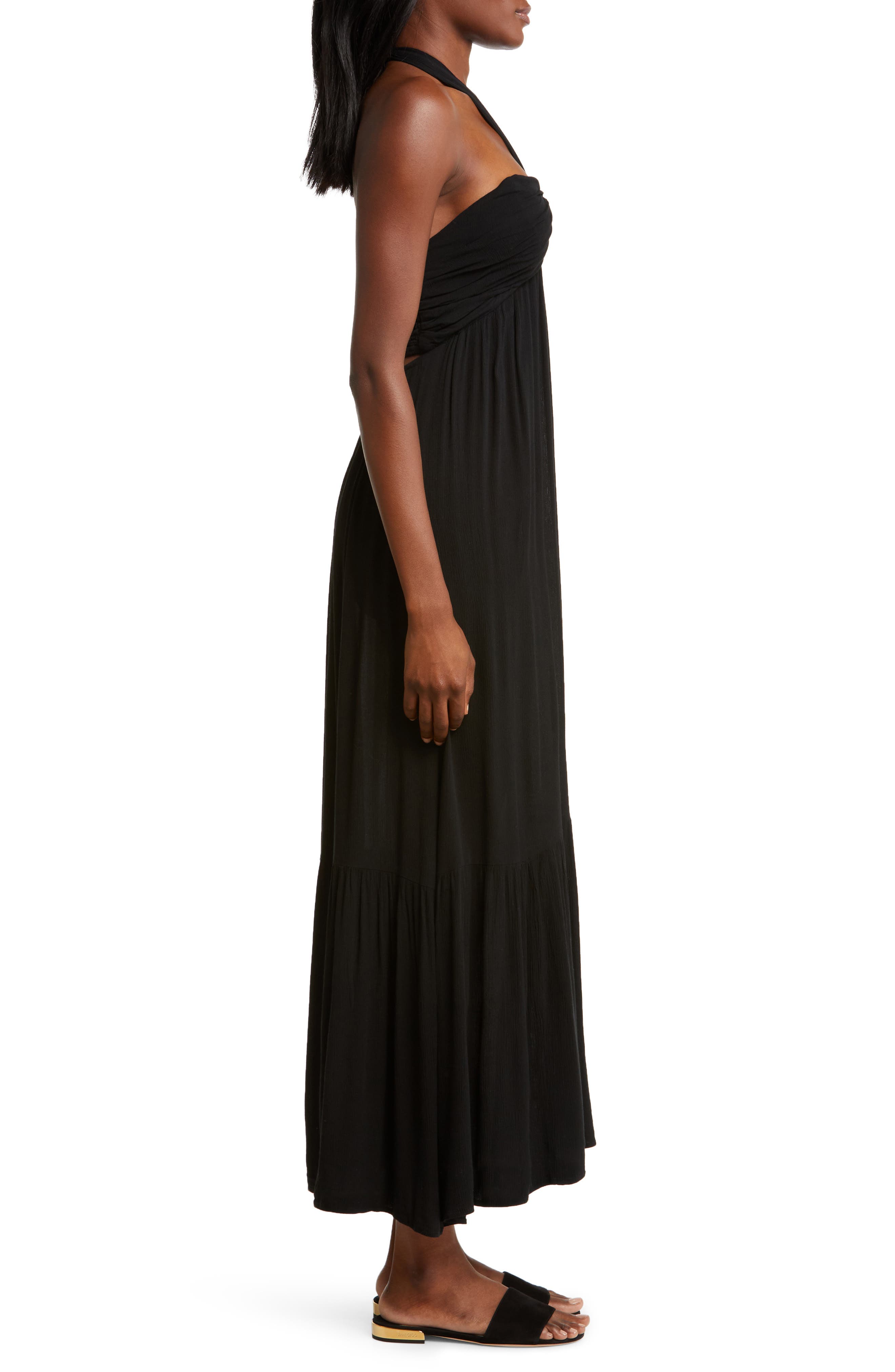 Elan Tiered Halter Maxi Cover-Up Dress | Nordstrom