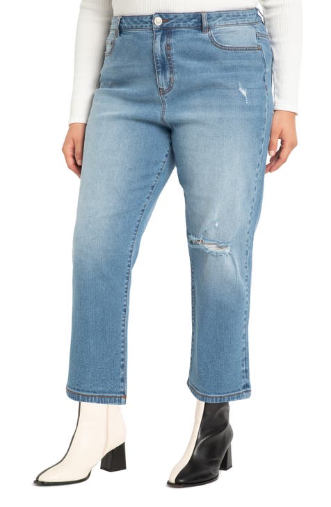 NEW Eloquii Button Fly Crop Wide Leg White Jeans 18 - munimoro.gob.pe