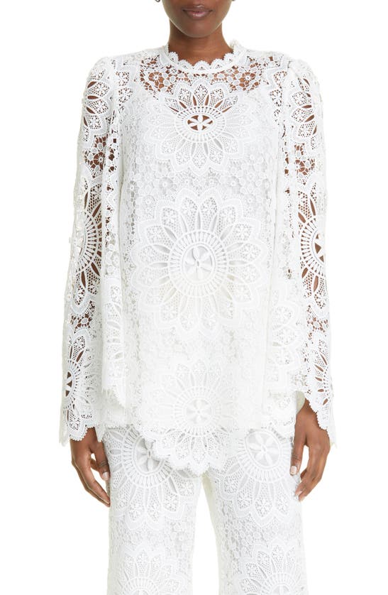 Zimmermann Chintz Doily Lace Top In Ivory | ModeSens