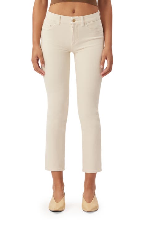 Women's Ivory Straight-Leg Jeans | Nordstrom