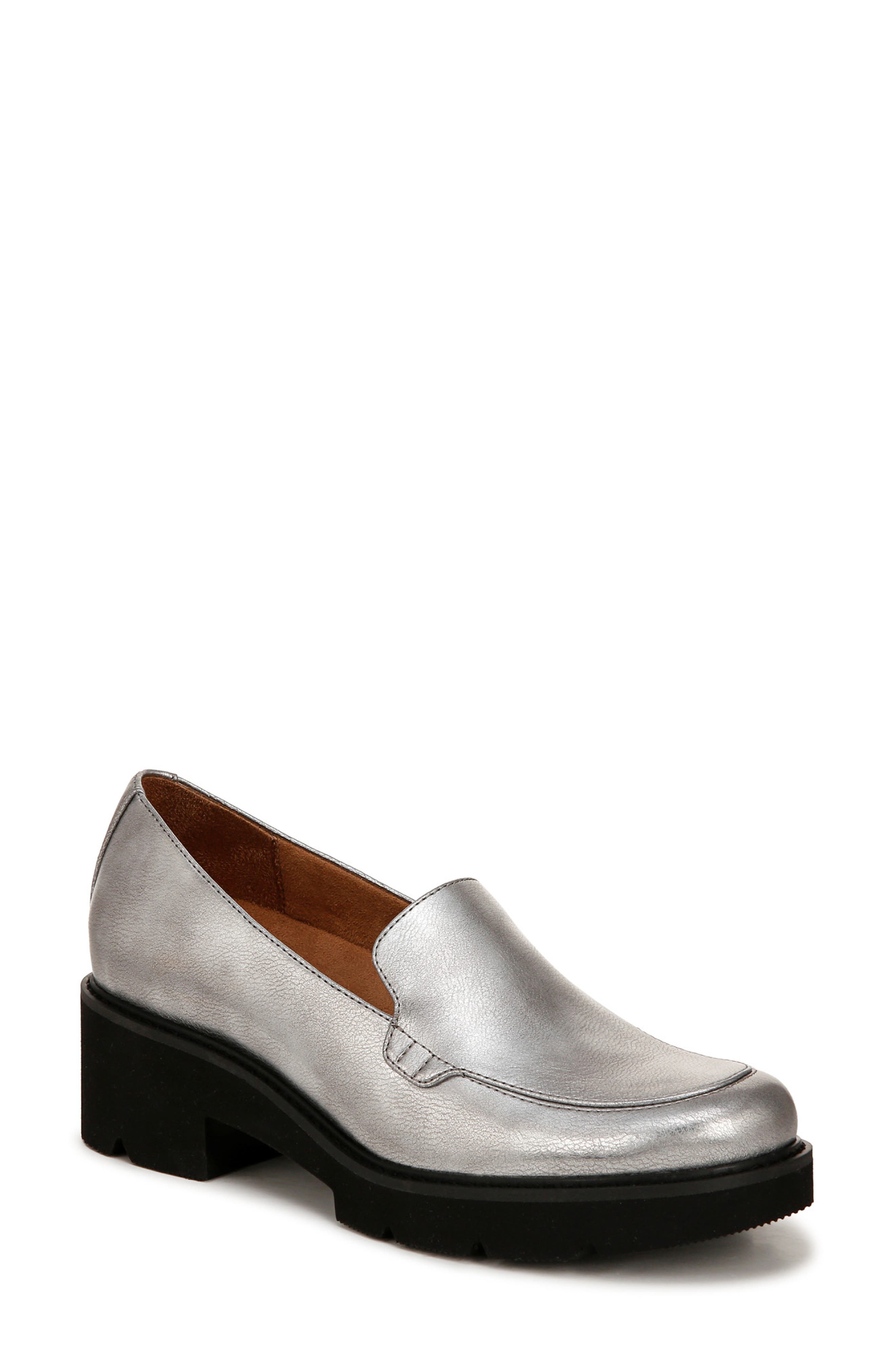 Naturalizer Cabaret Loafer In Pewter Faux Leather | ModeSens
