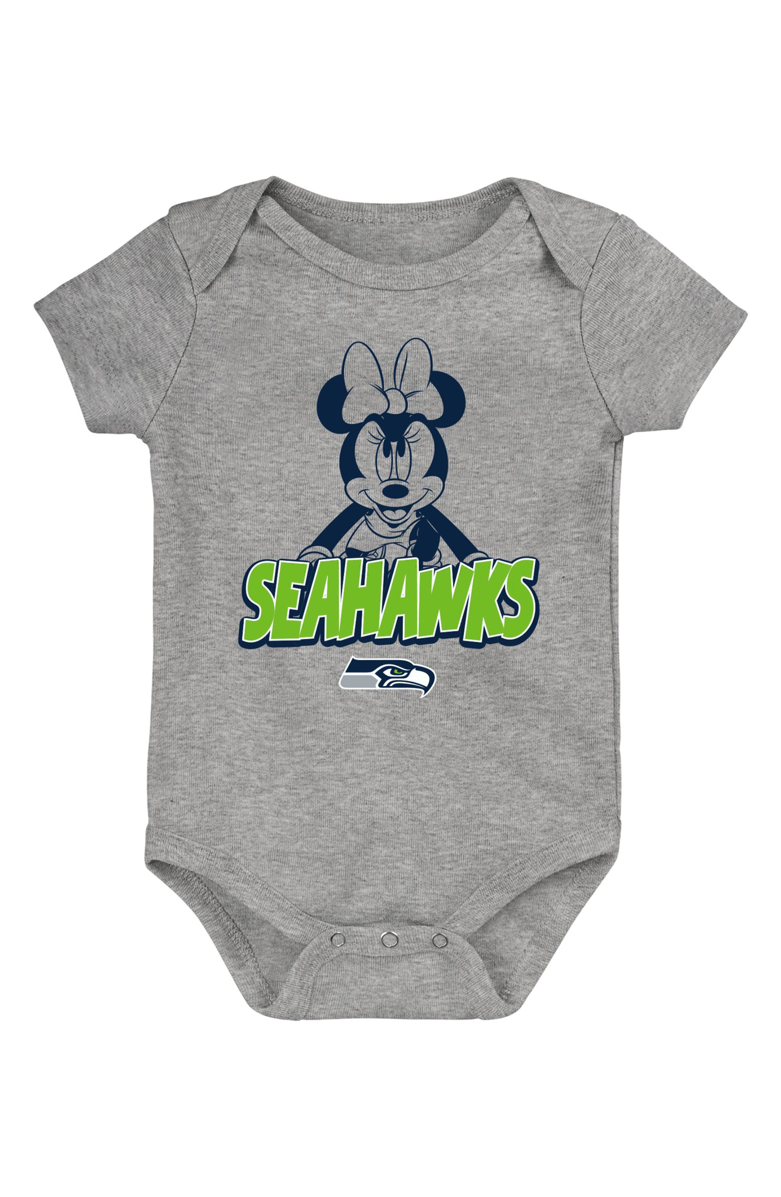 NFL x Disney Minnie Mouse Ready Set Go Seattle Seahawks Cotton Bodysuit ...