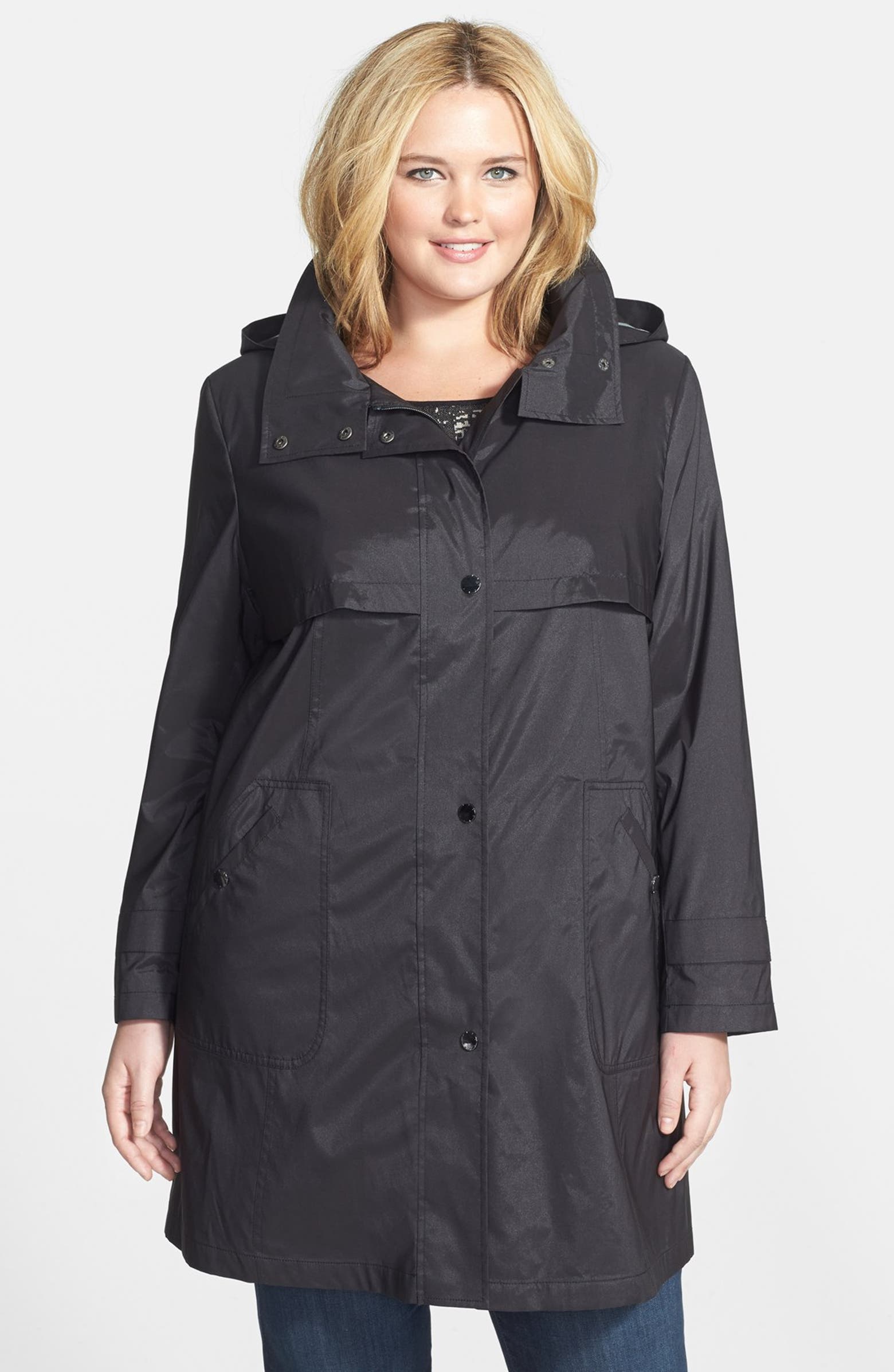 Gallery A Line Hooded Raincoat Plus Size Nordstrom