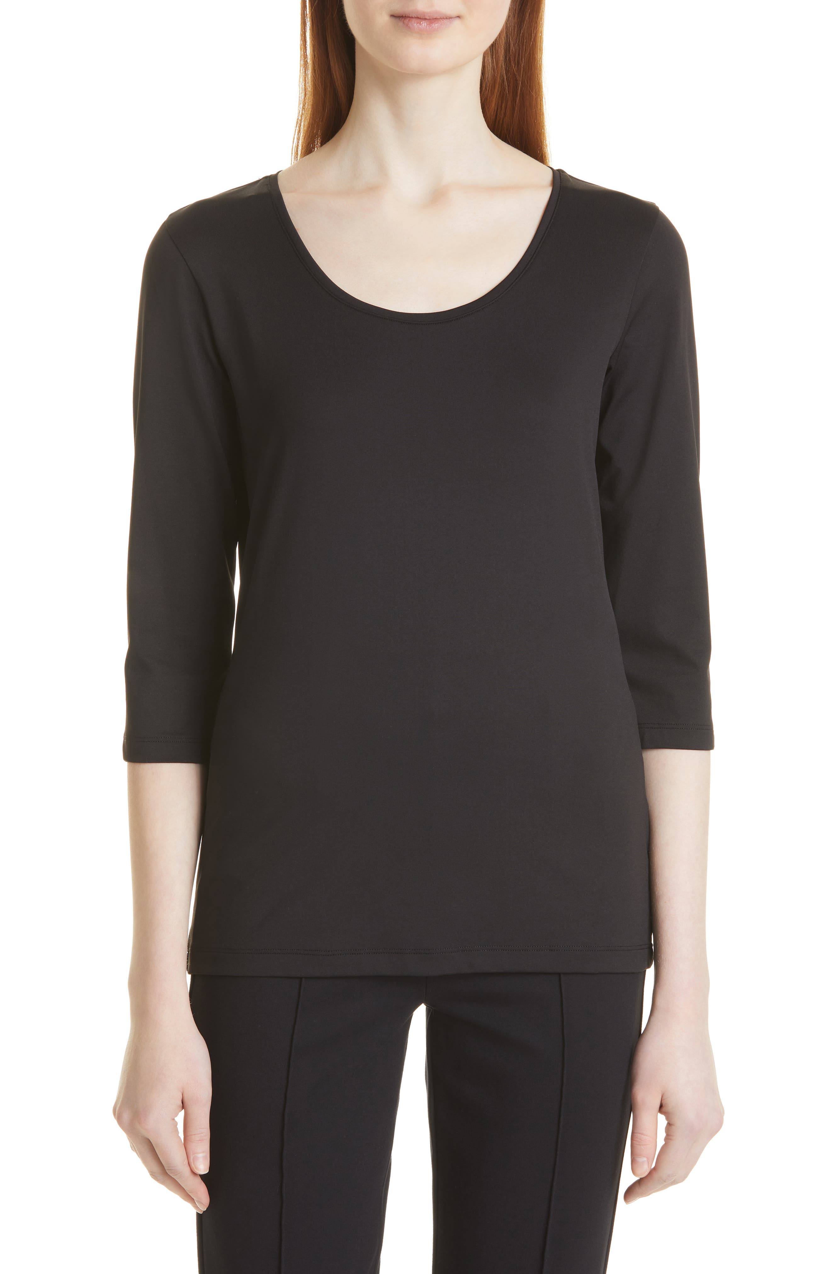 BOSS Scoop Neck Stretch Jersey Top | Nordstrom