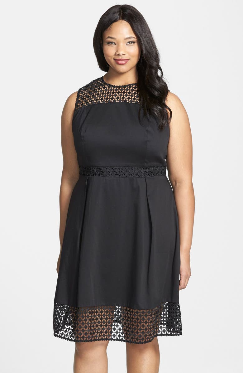 Calvin Klein Eyelet Detail Fit And Flare Dress Nordstrom