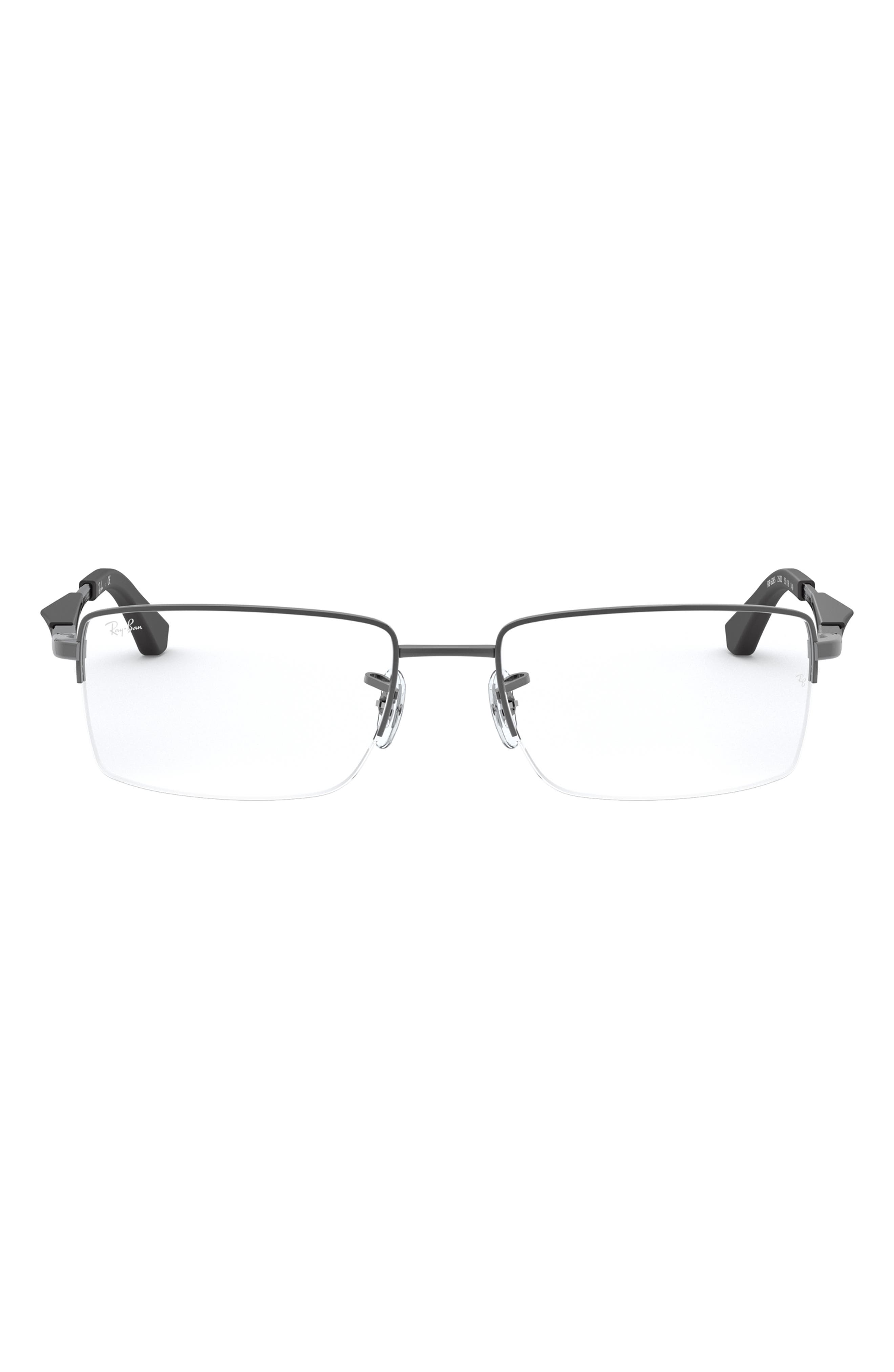 Ray-Ban 53mm Semi Rimless Rectangular Optical Glasses | Nordstrom