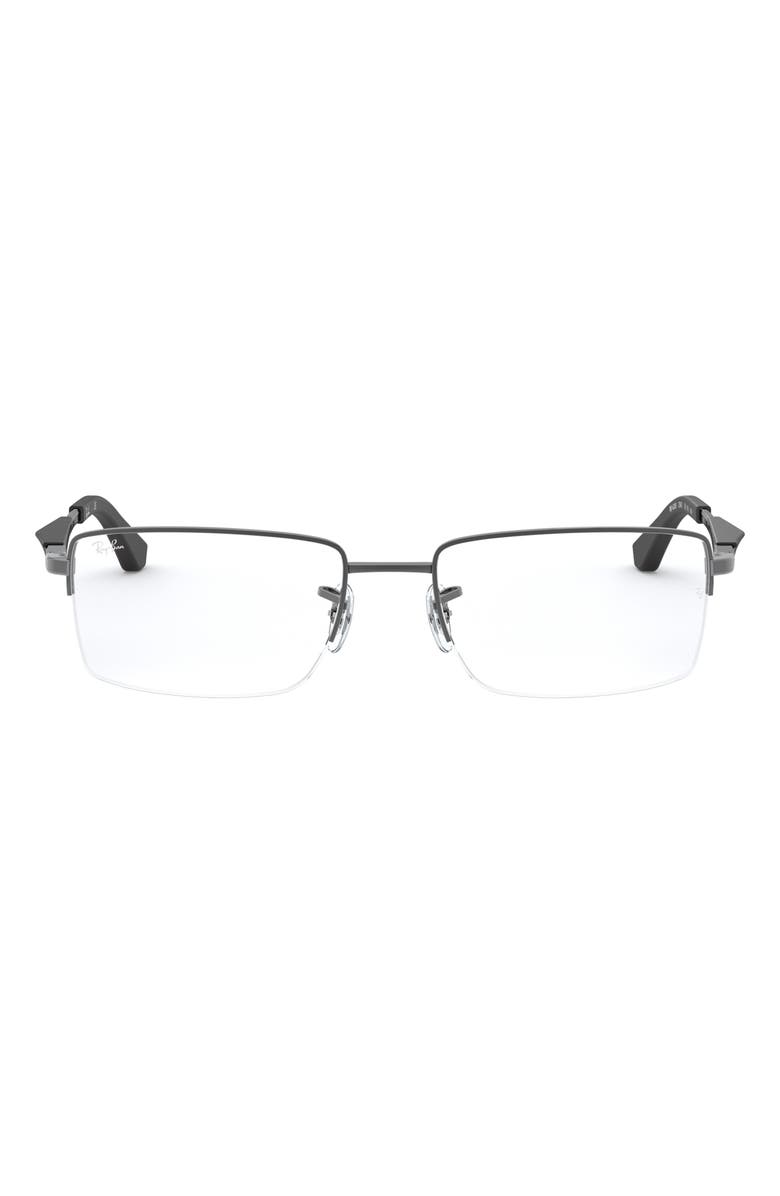 Ray-Ban 53mm Semi Rimless Rectangular Optical Glasses | Nordstrom