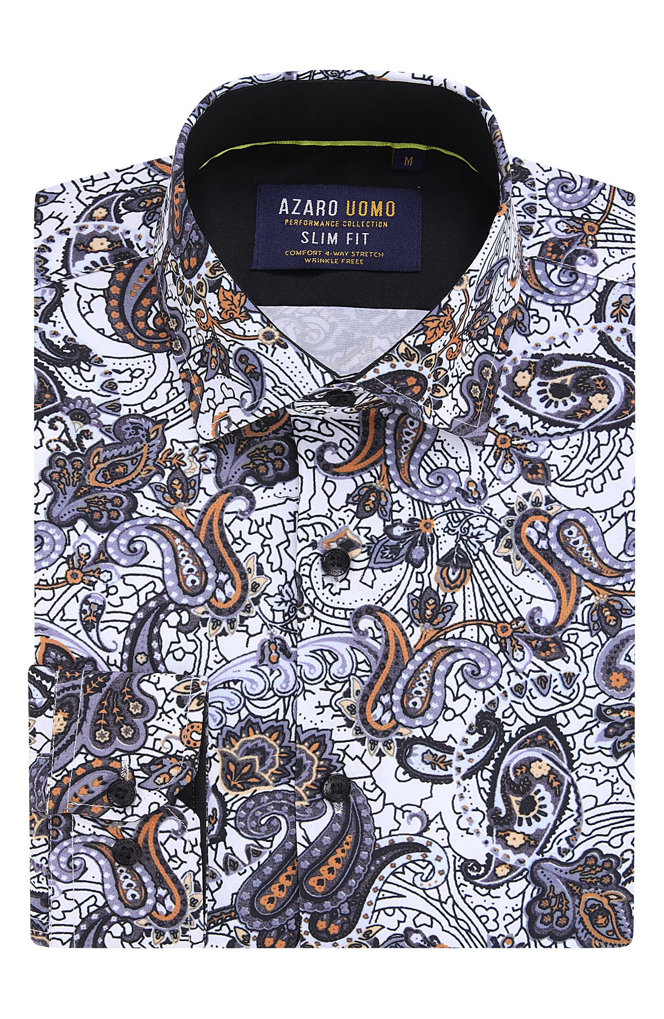 Azaro Uomo Slim Fit Paisley Print Performance Dress Shirt | Nordstromrack