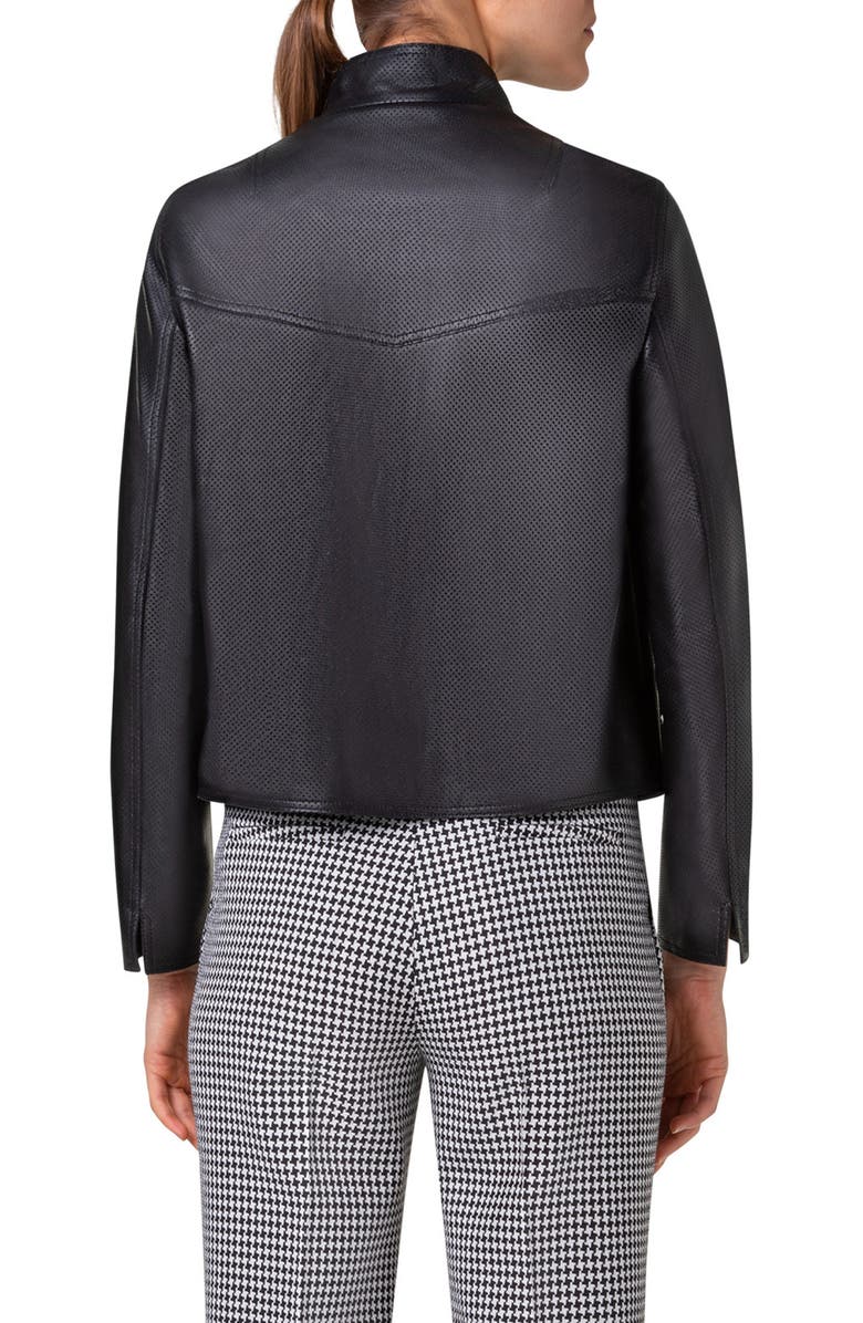 Akris punto Perforated Lambskin Leather Jacket | Nordstrom