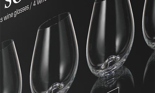 Maison Forine 4-piece Set Stemless Burgundy Wine Glasses In Clear ...