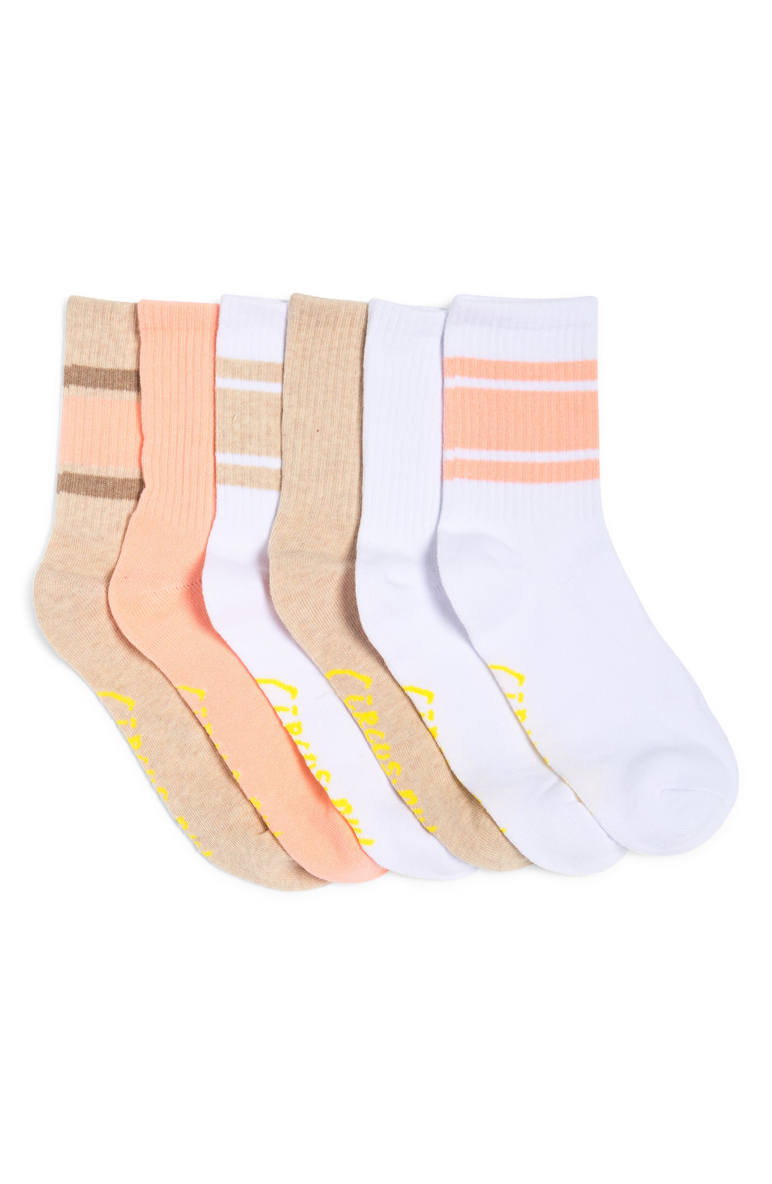 Circus NY by Sam Edelman 6-Pack Varsity Rib Crew Socks | Nordstromrack