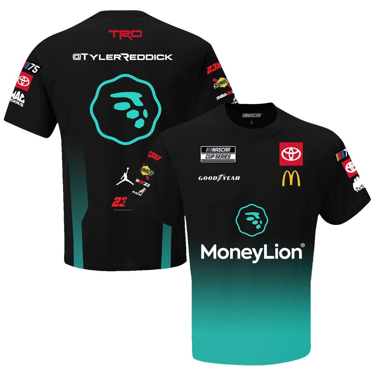 23XI Racing Men's 23XI Racing Black Tyler Reddick MoneyLion Sublimated ...