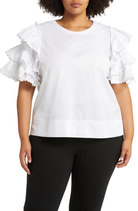 Juliette Ruffle Sleeve Blouse (Plus Size)