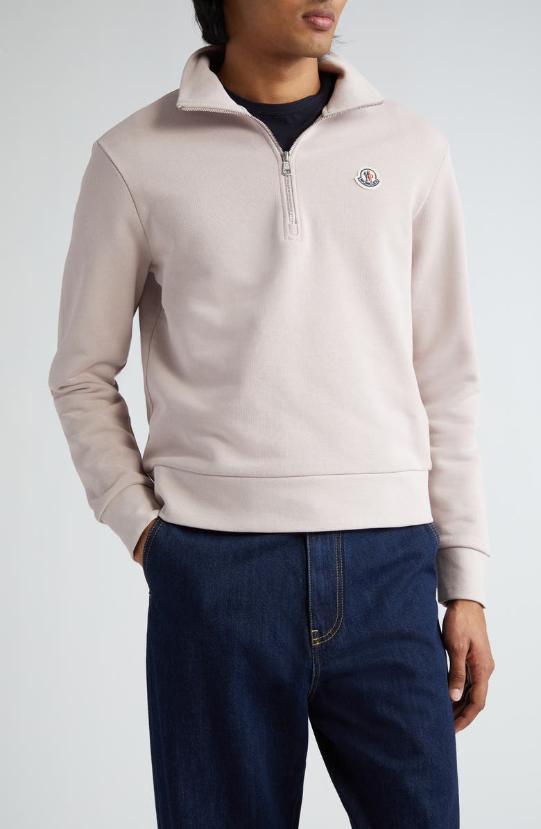 Moncler Logo Patch Quarter Zip Pullover | Nordstrom