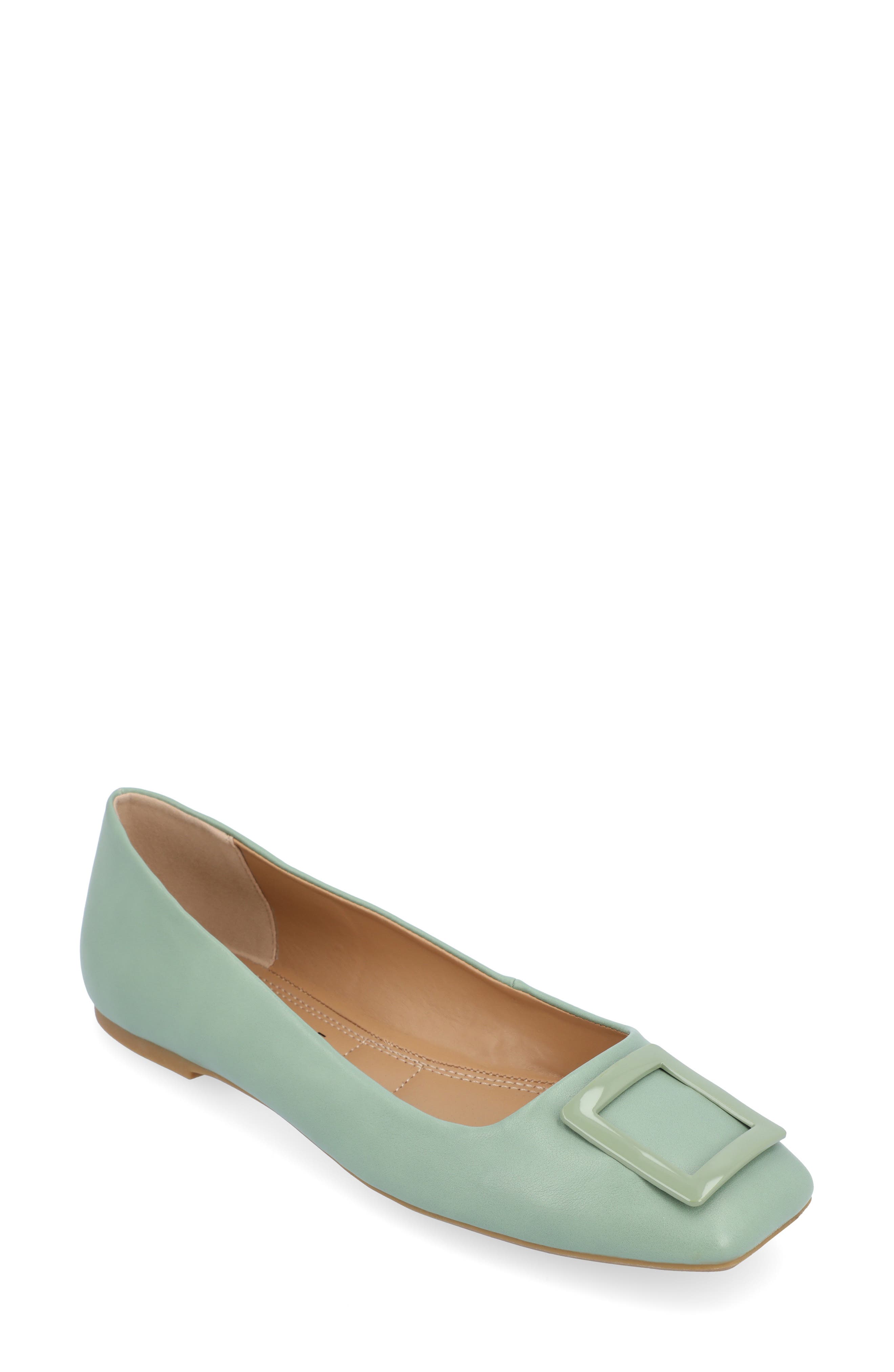 Journee Collection Zimia Square Buckle Flat | Nordstromrack