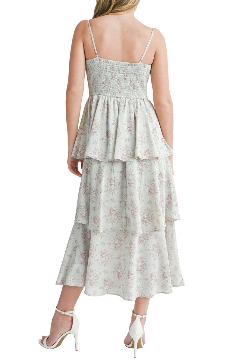 Lush Floral Tiered Midi Dress | Nordstromrack